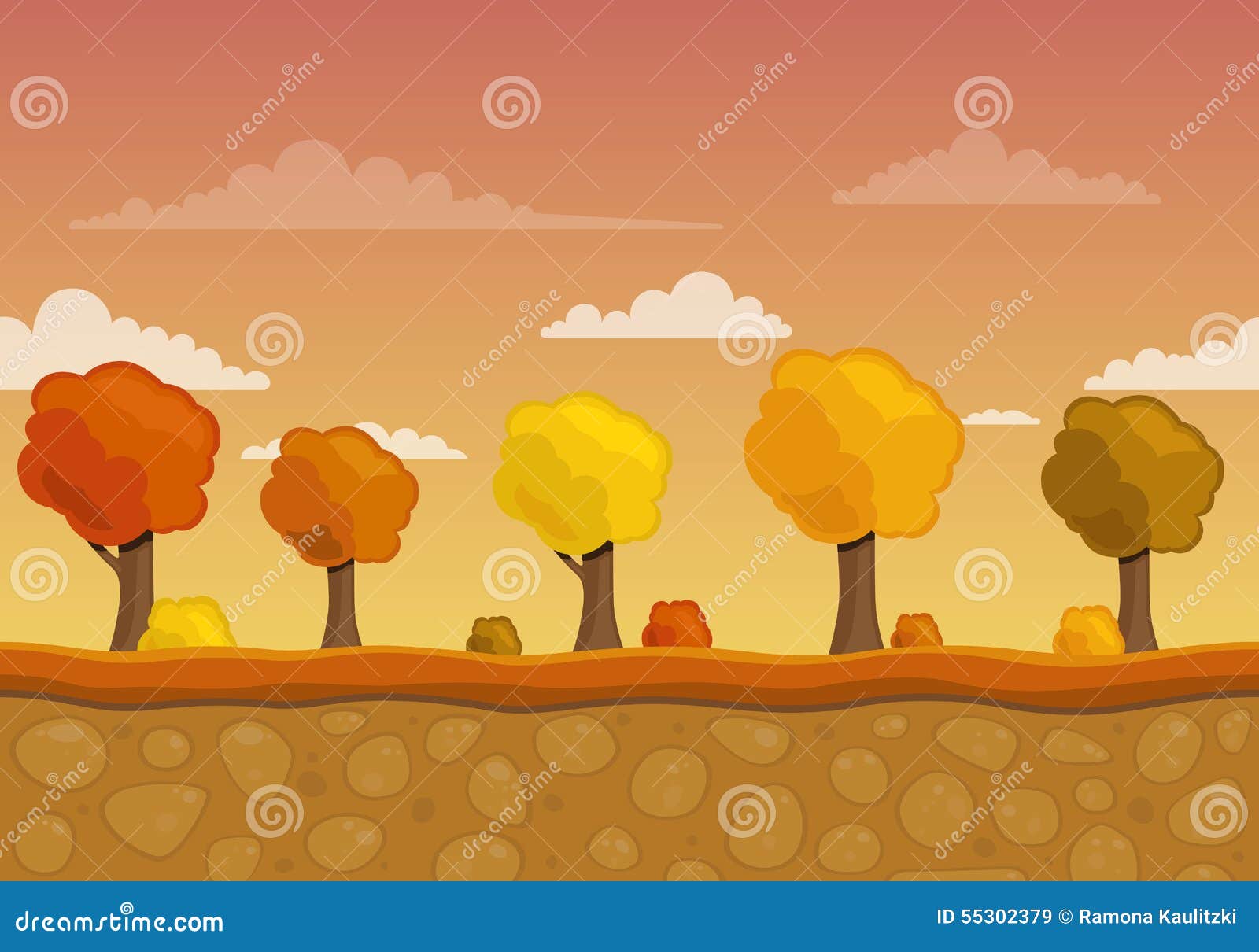 Unending Landscape Background Stock Illustration - Illustration of ...