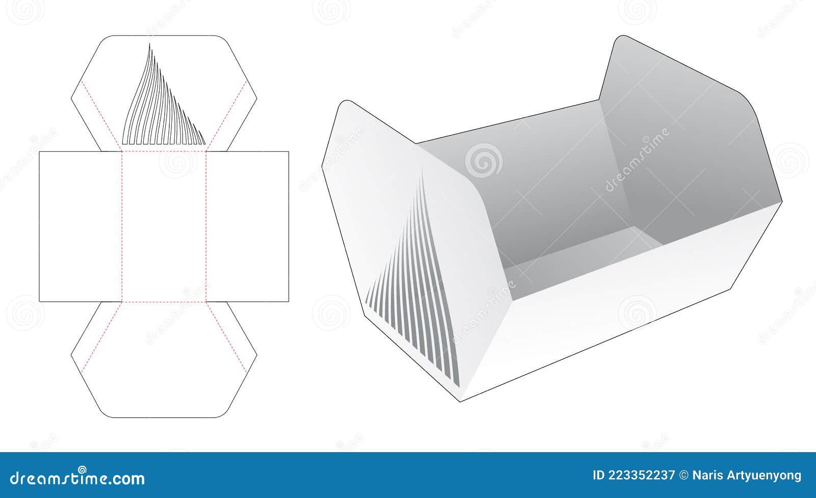 Unequal Rectangular Box Die Cut Template Cartoon Vector | CartoonDealer ...