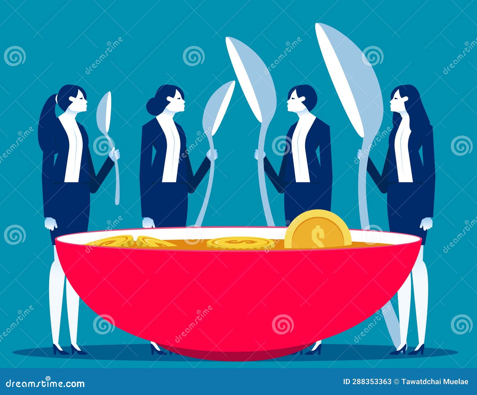 Unequal Income Distribution. Business Salary Vector Illustration Stock ...