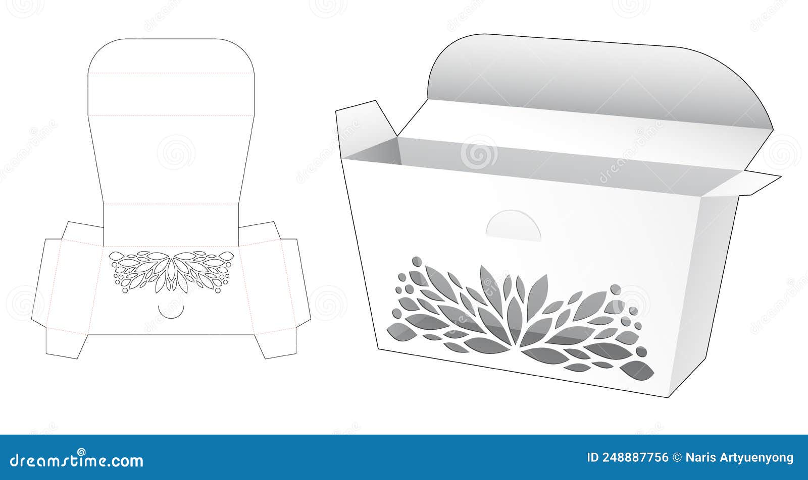 Unequal Rectangular Box Die Cut Template Cartoon Vector | CartoonDealer ...