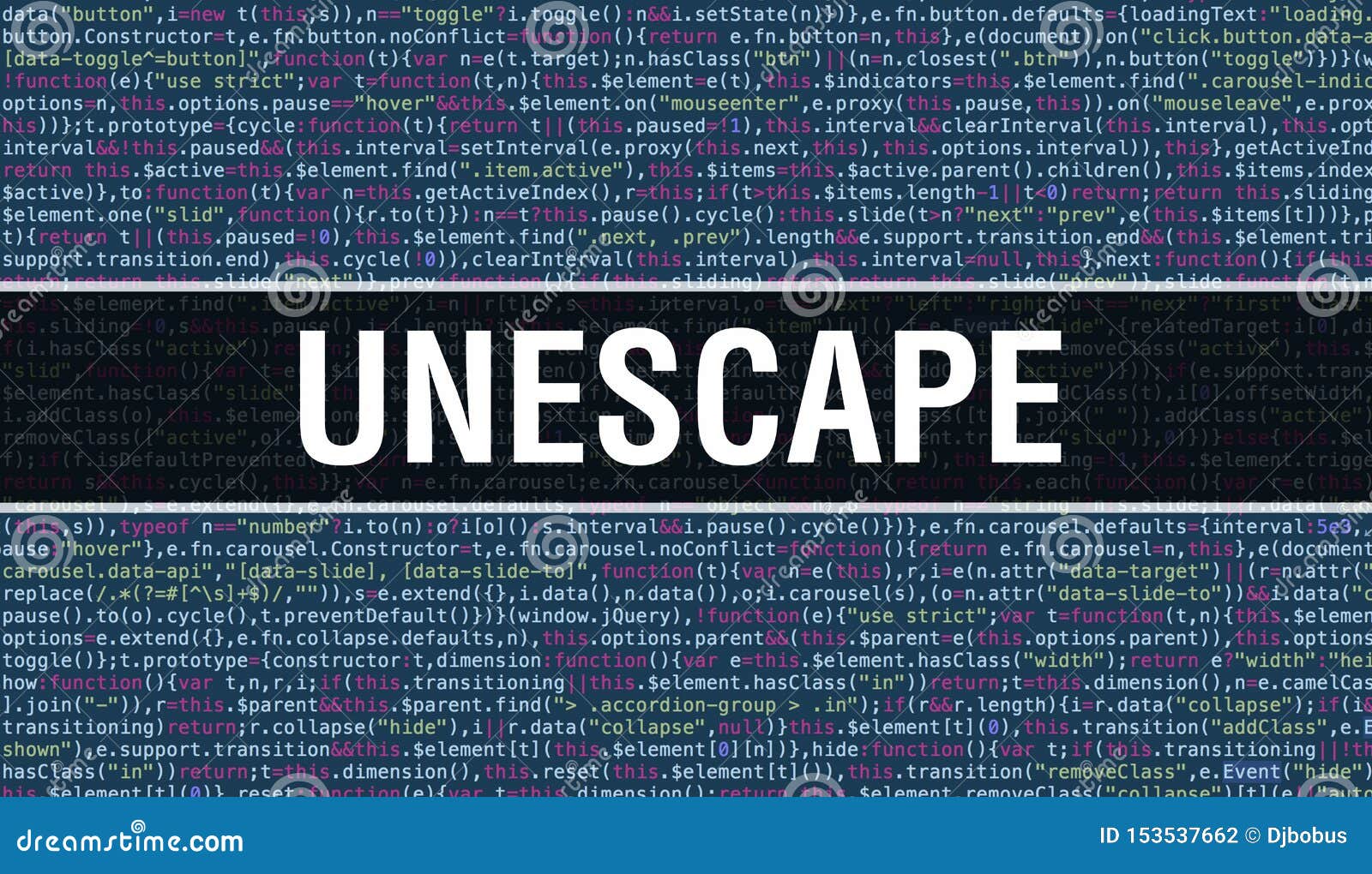 Unescape Text Written On Programming Code Abstract Technology Background Of Software Developer
