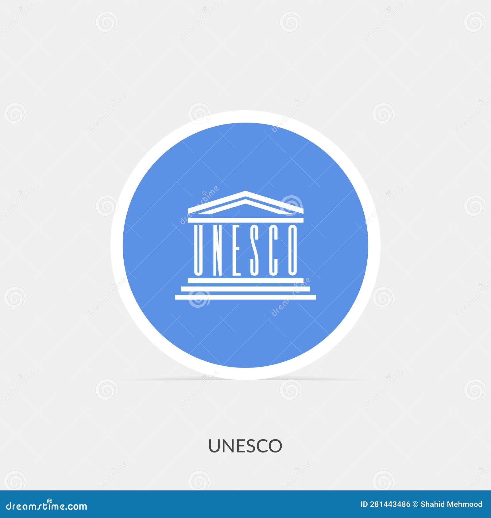 UNESCO Round Flag Icon with Shadow Stock Vector - Illustration of ...