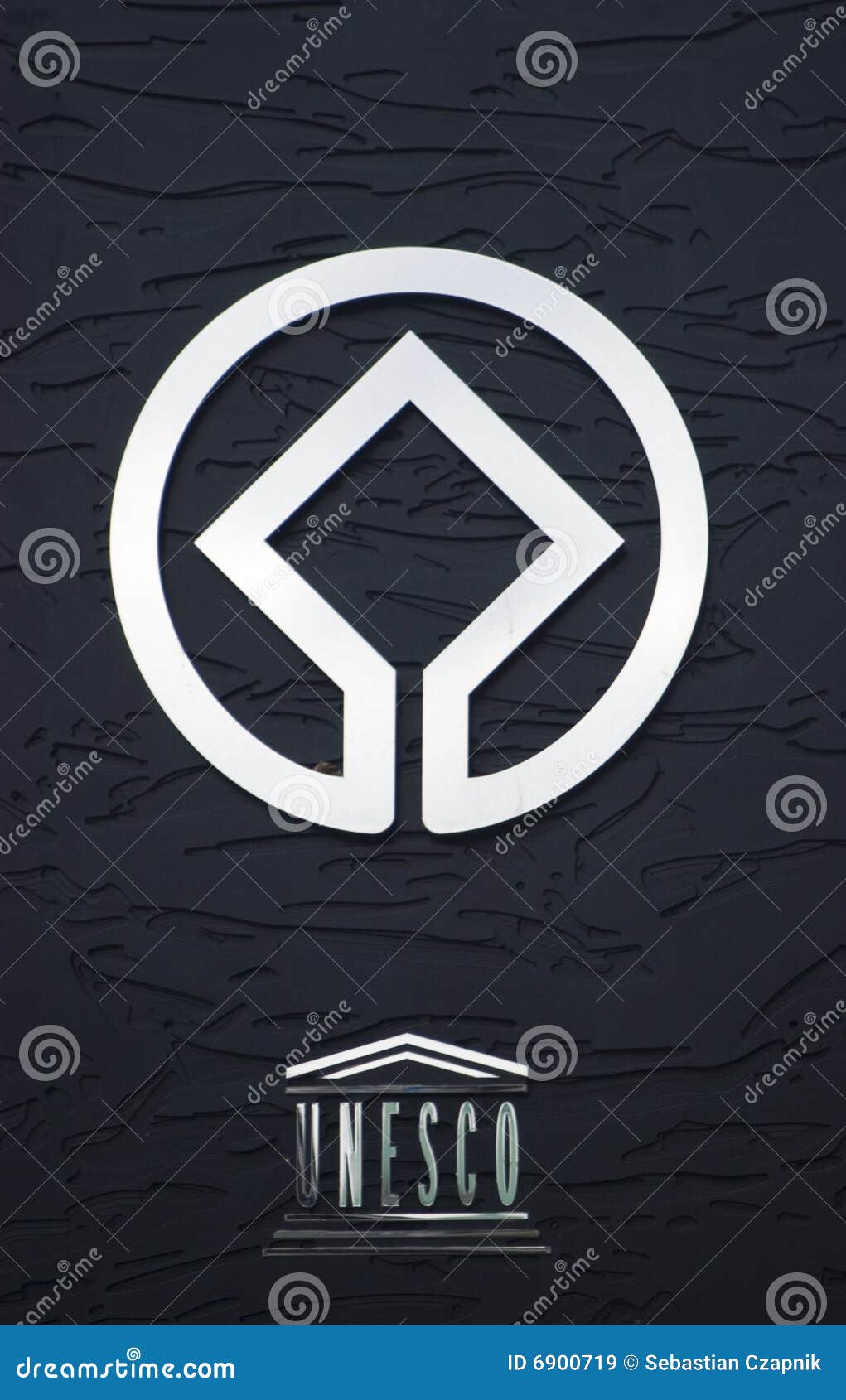 Unesco sign editorial stock image. Image of detail, polished - 6900719