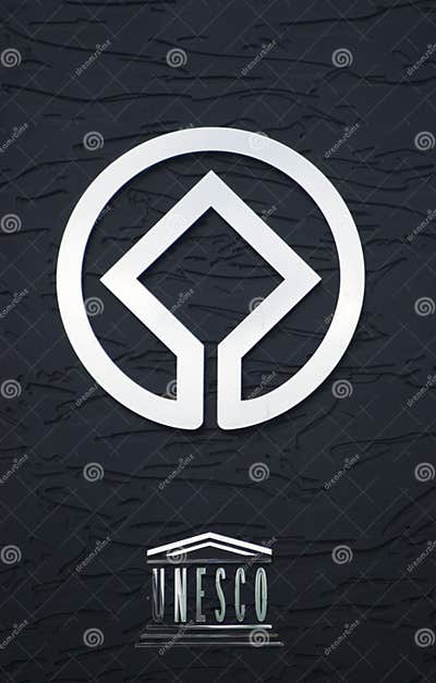 Unesco sign editorial stock image. Image of detail, polished - 6900719