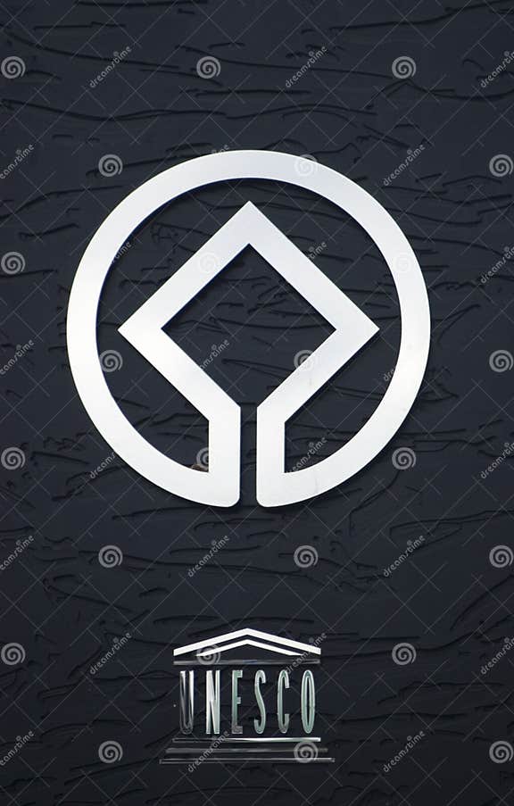 Unesco sign editorial stock image. Image of detail, polished - 6900719