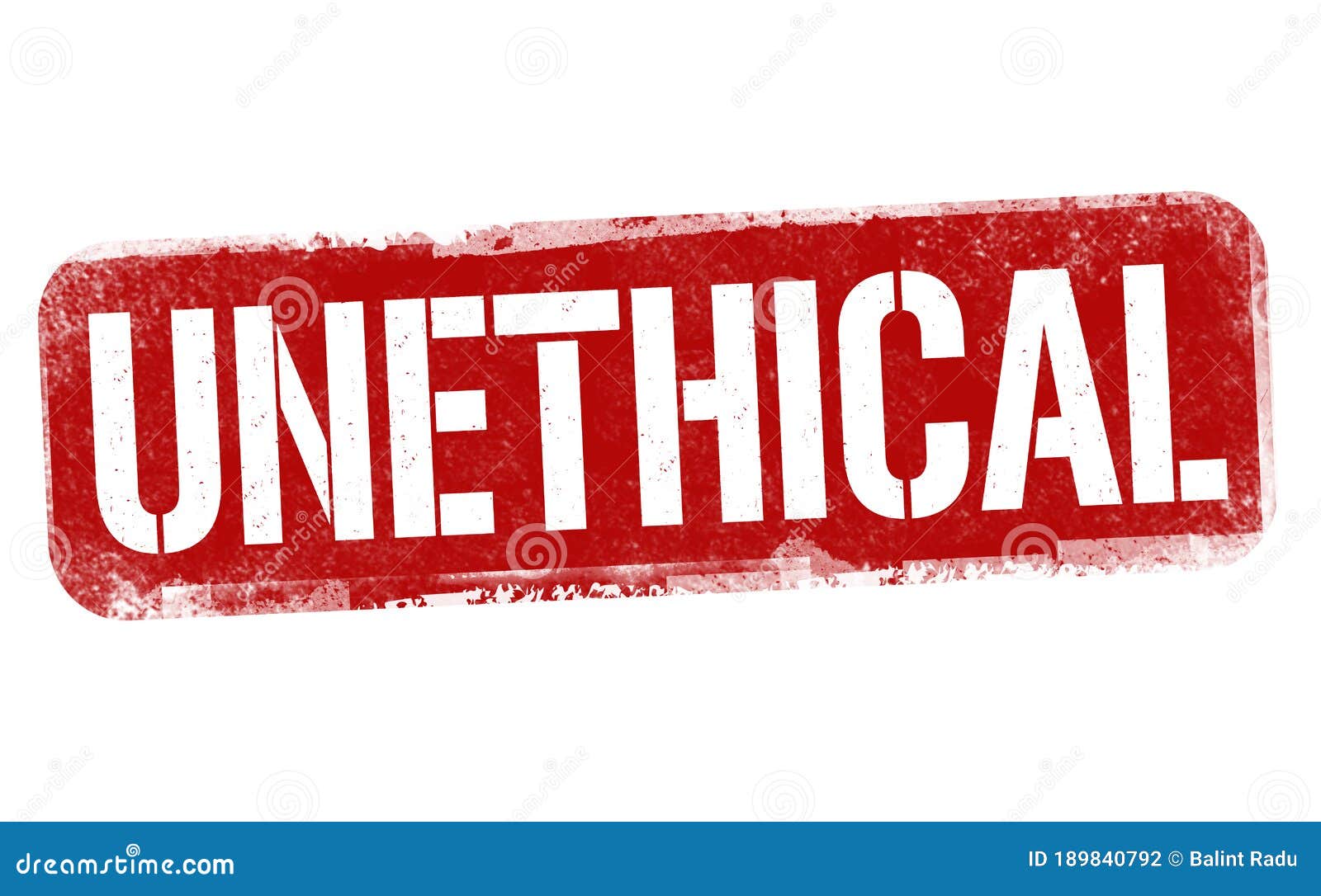 Unethical sign or stamp stock vector. Illustration of ethical - 189840792