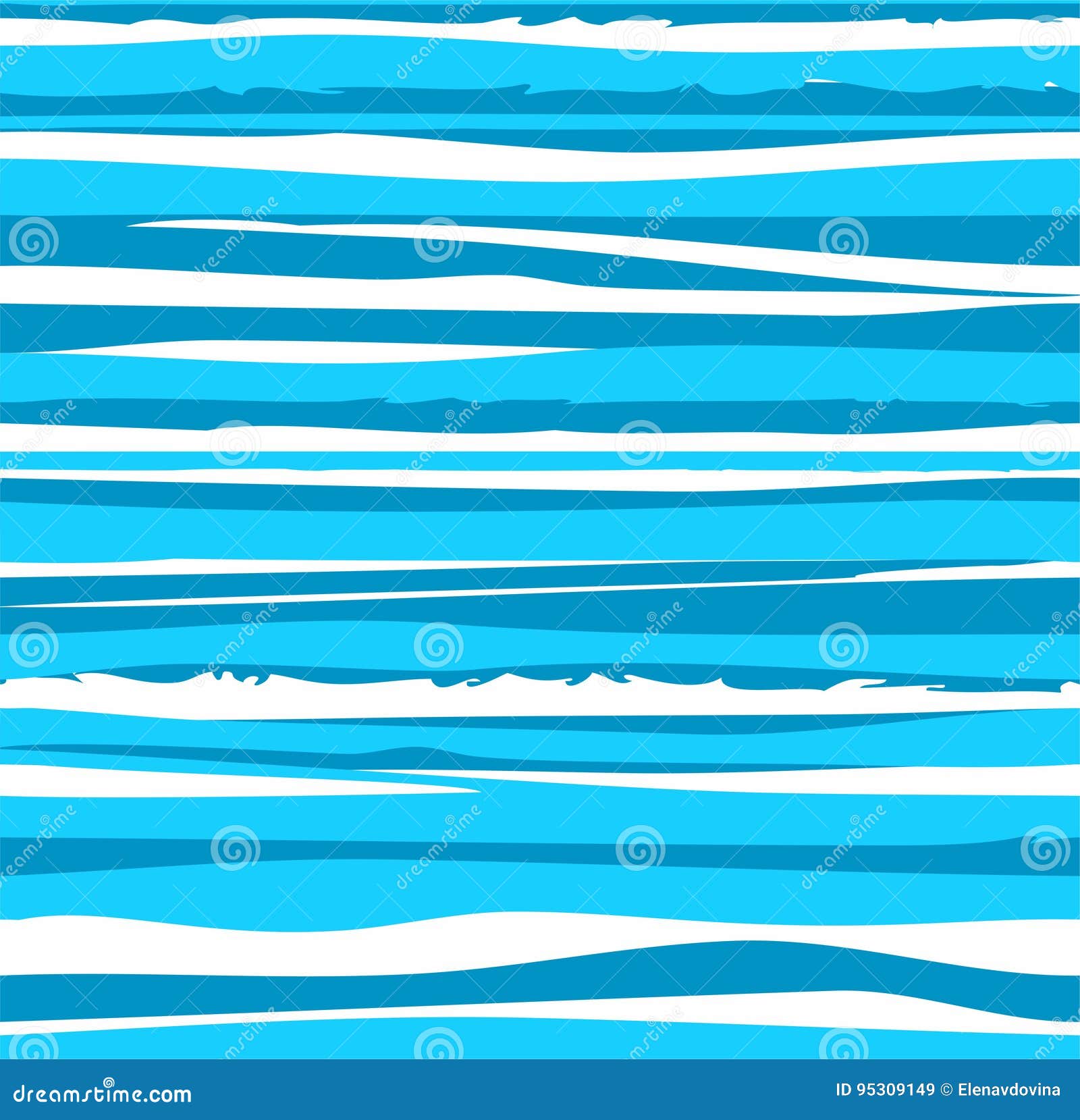 Uneven Blue Stripes, Seamless Pattern, Sea Waves, Simulation, Vector ...