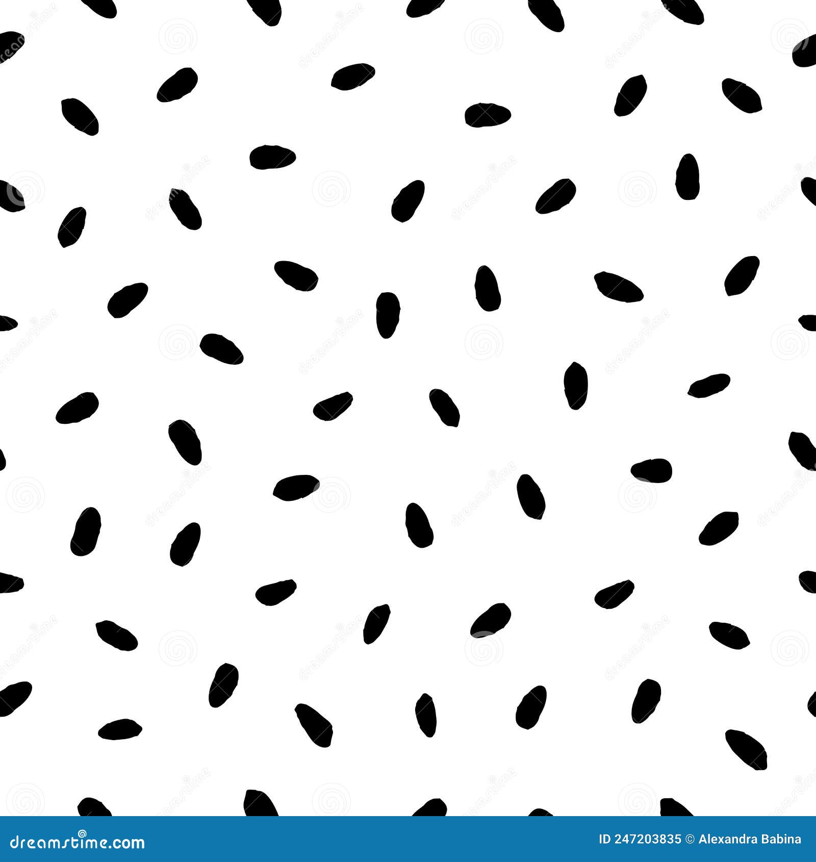 Uneven Oval Specks Pattern in Black and White. Stock Vector ...