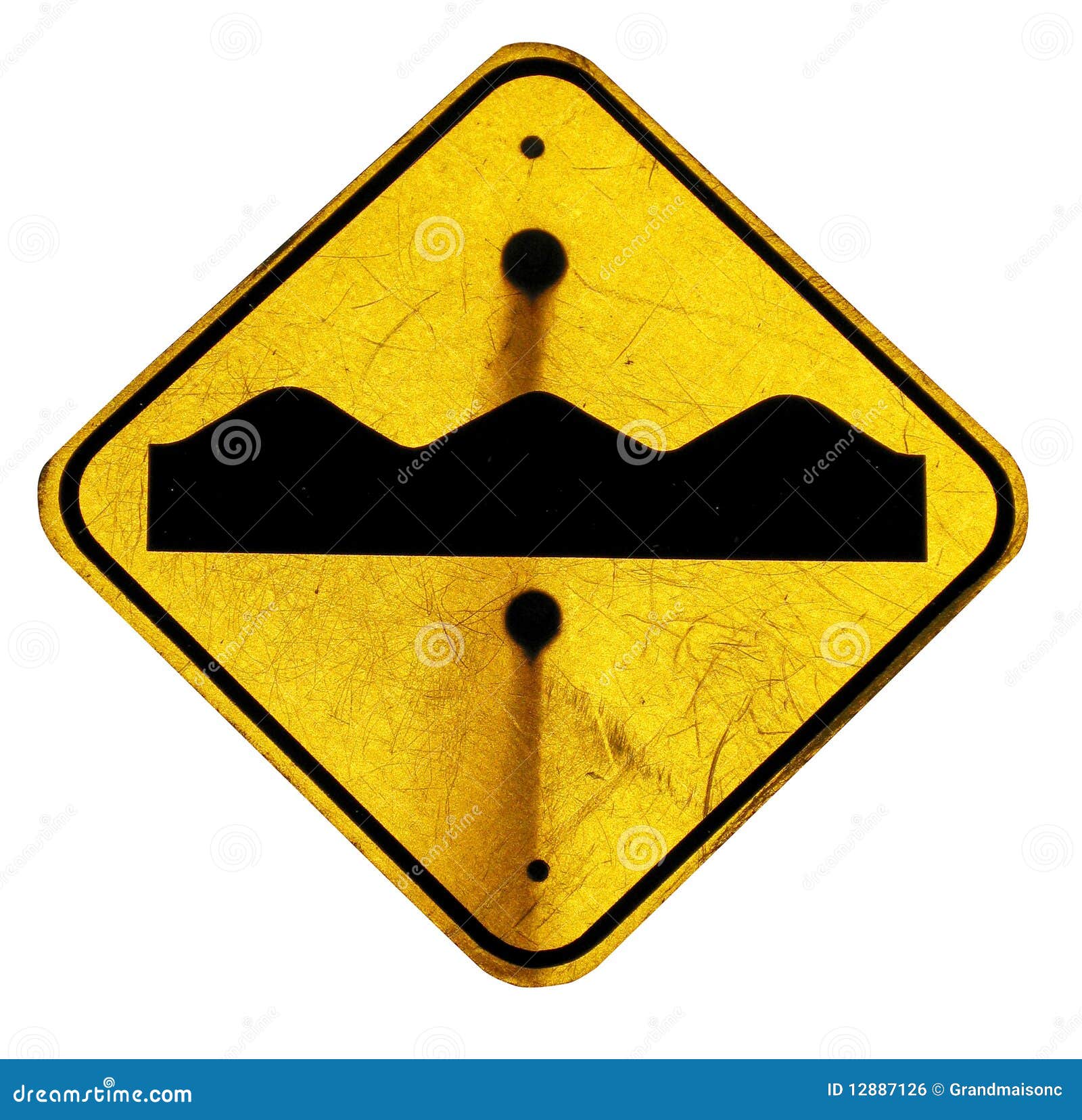 Uneven road sign stock photo. Image of hilly, closeup - 12887126
