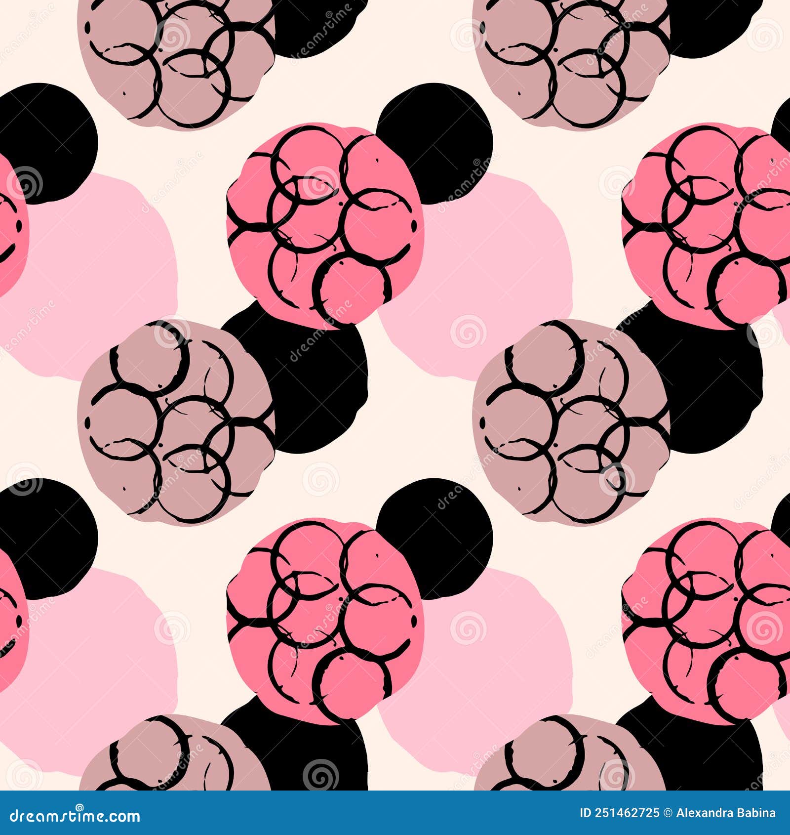 Uneven Round, Circle Geometric Seamless Pattern. Stock Vector ...