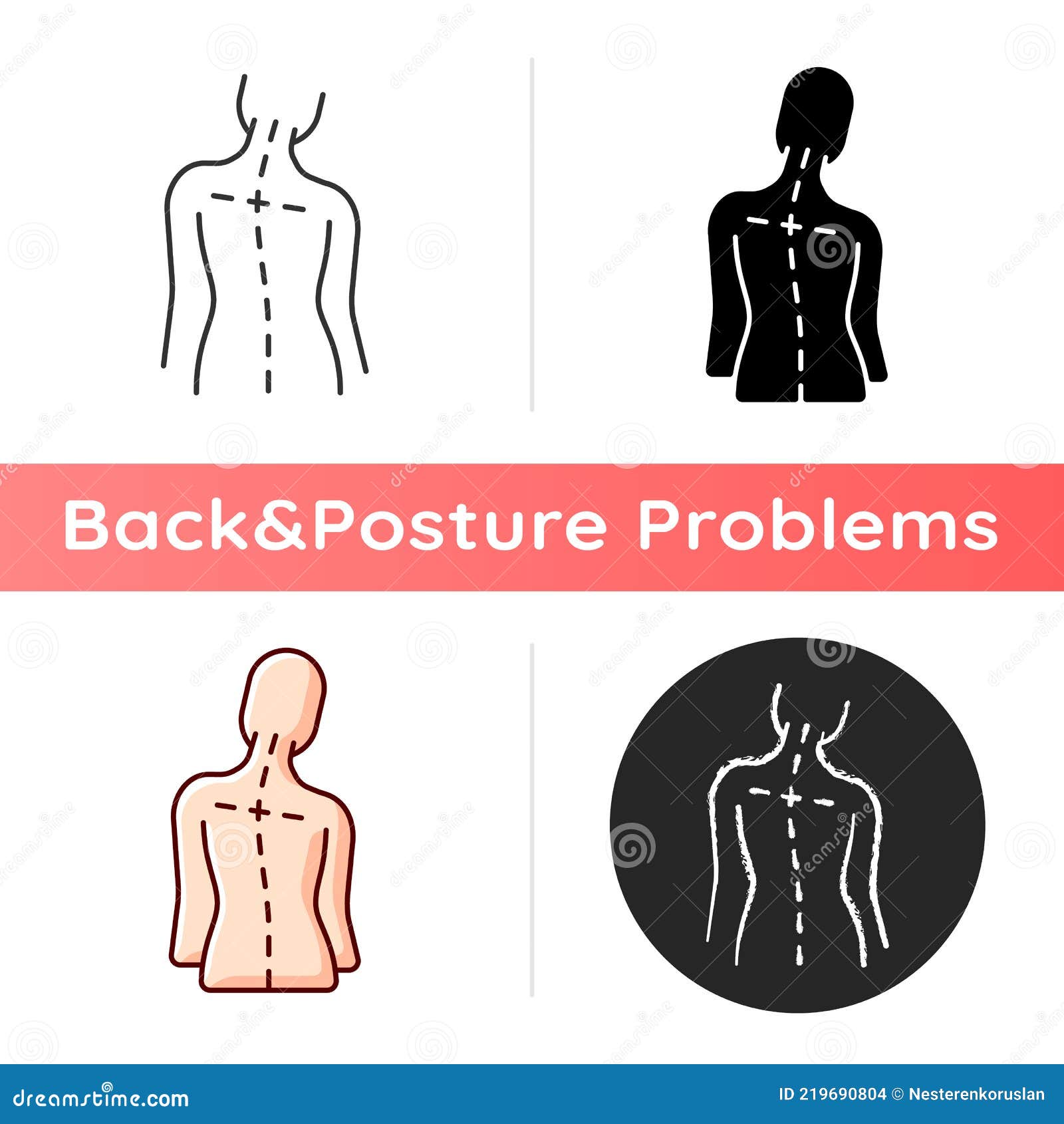 Uneven Shoulders Chalk White Icon On Black Background Vector ...