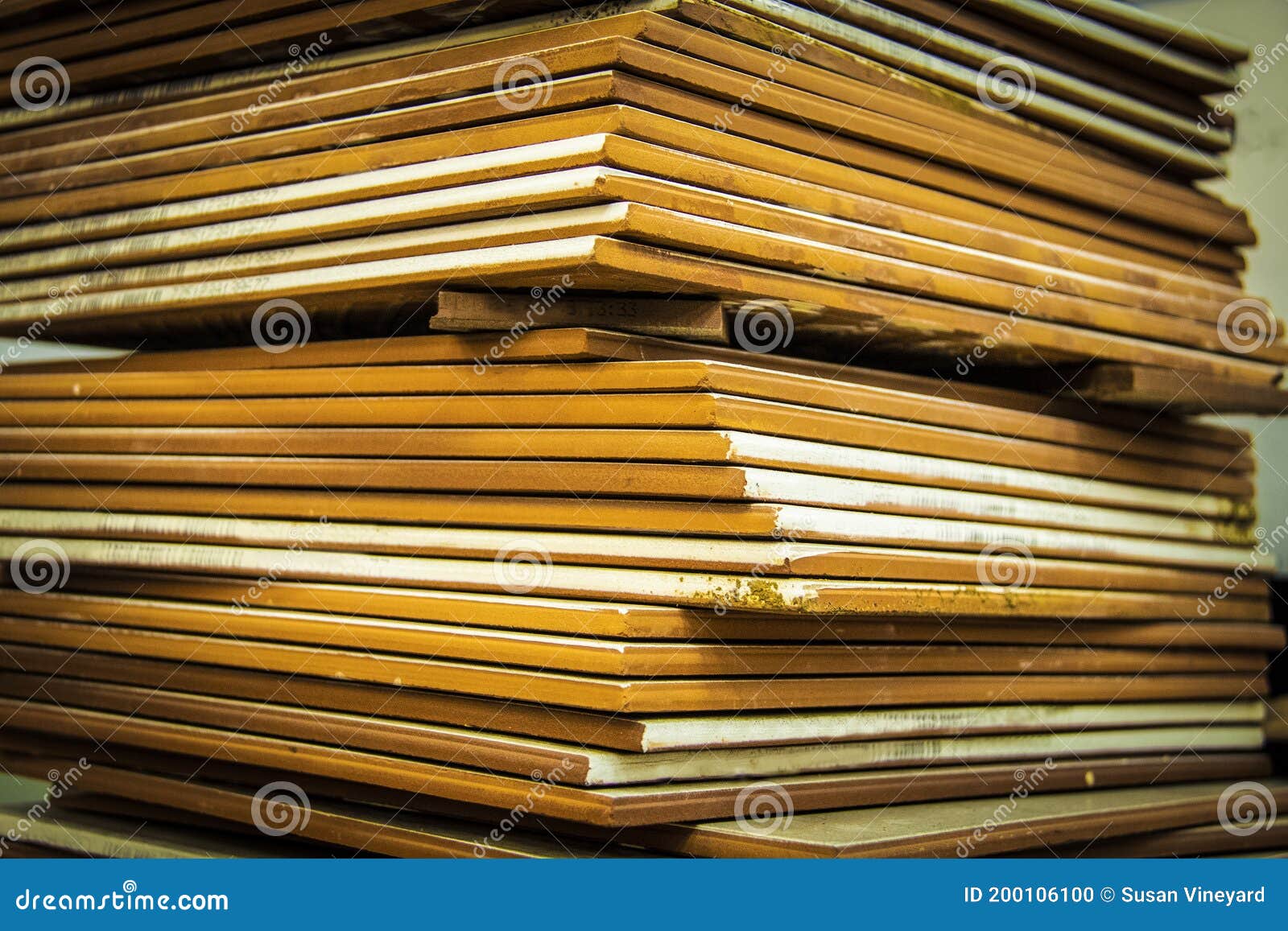 Uneven Stack of Ceramic Floor Tiles for Sale - Selective Focus Stock ...