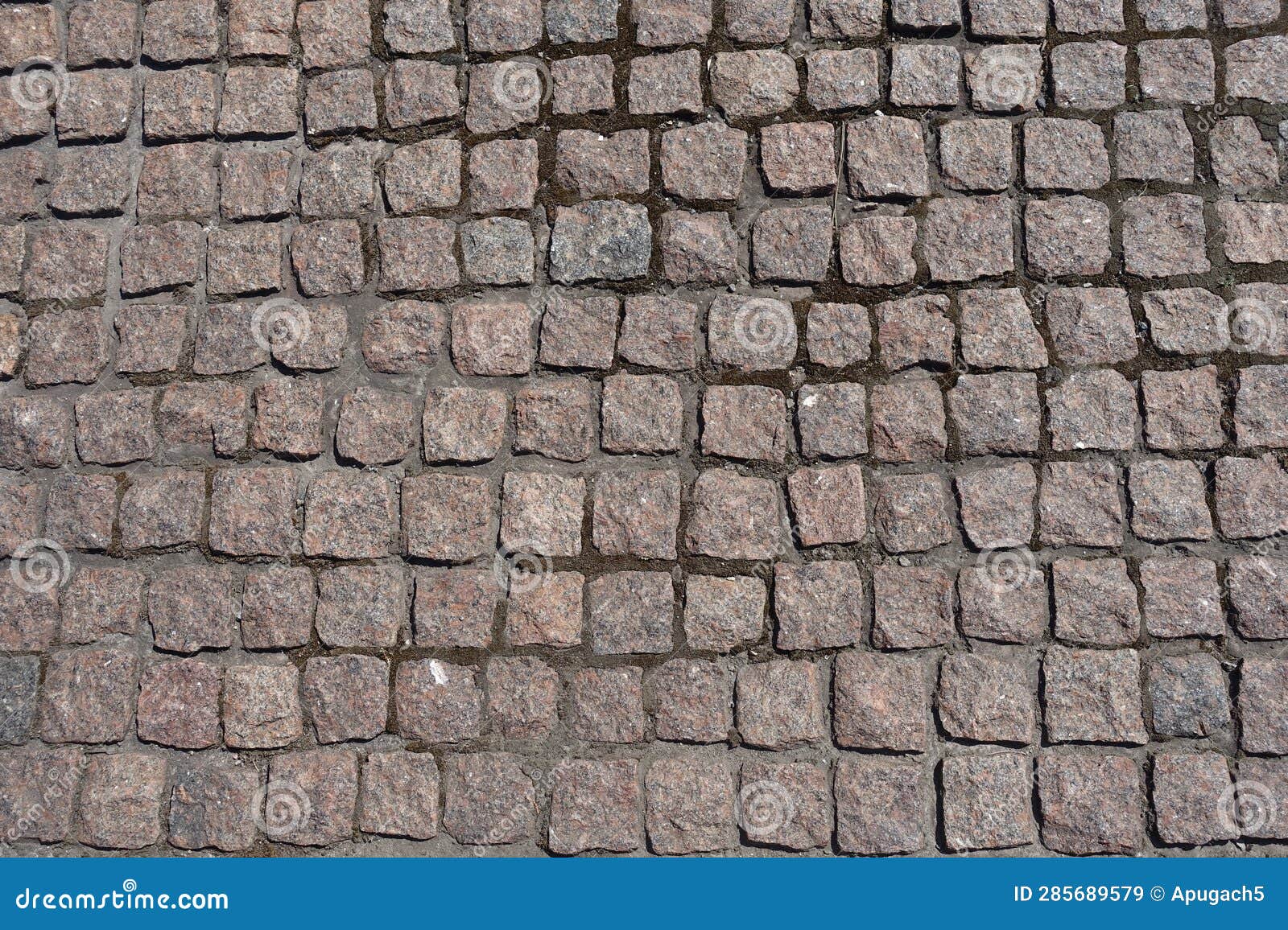 Uneven Surface of Pavement Made of Pink Granite Stone Setts Stock Image ...