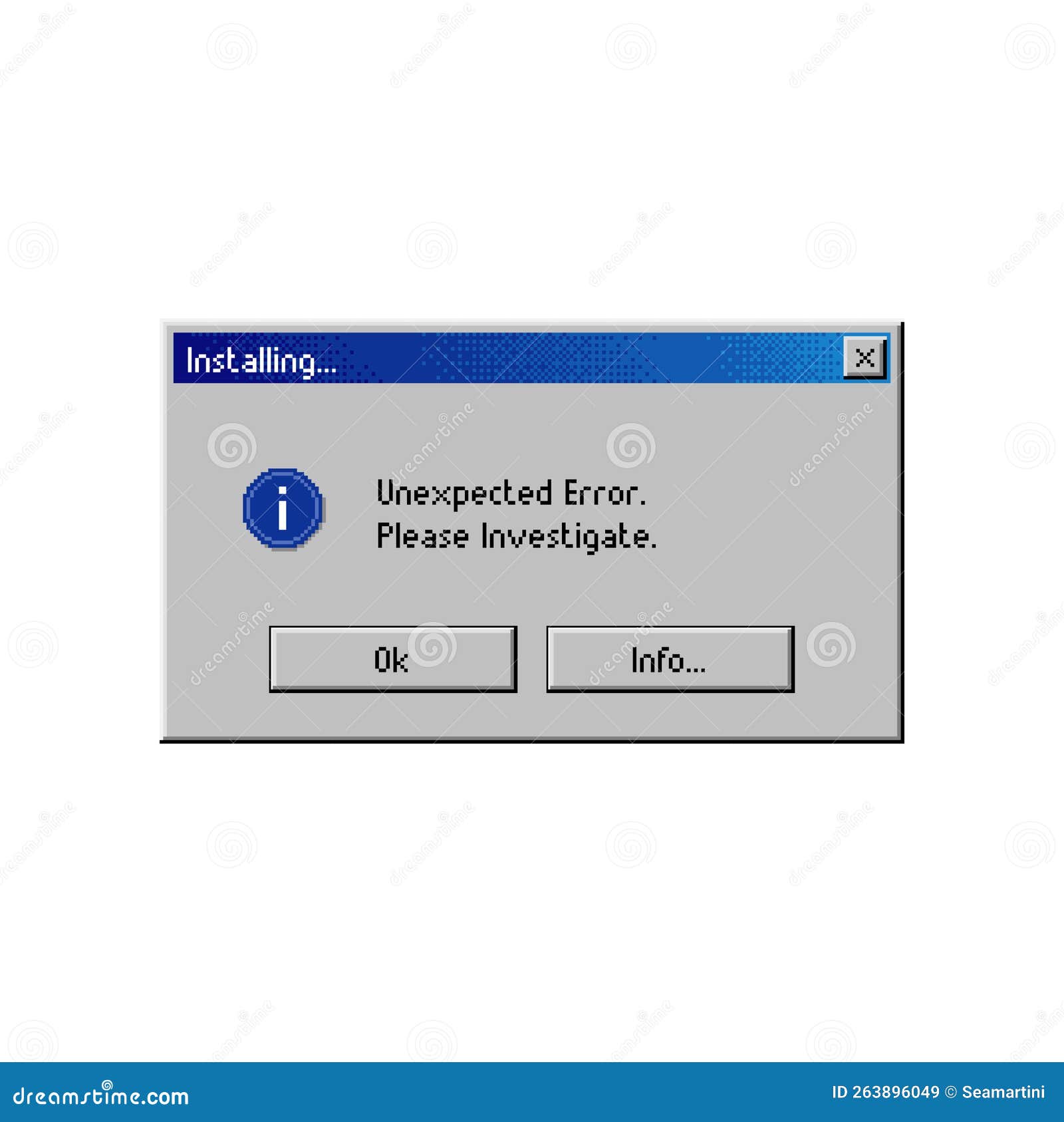 Unexpected Error Pop Up Window Message On Install Stock Vector Illustration Of System Option