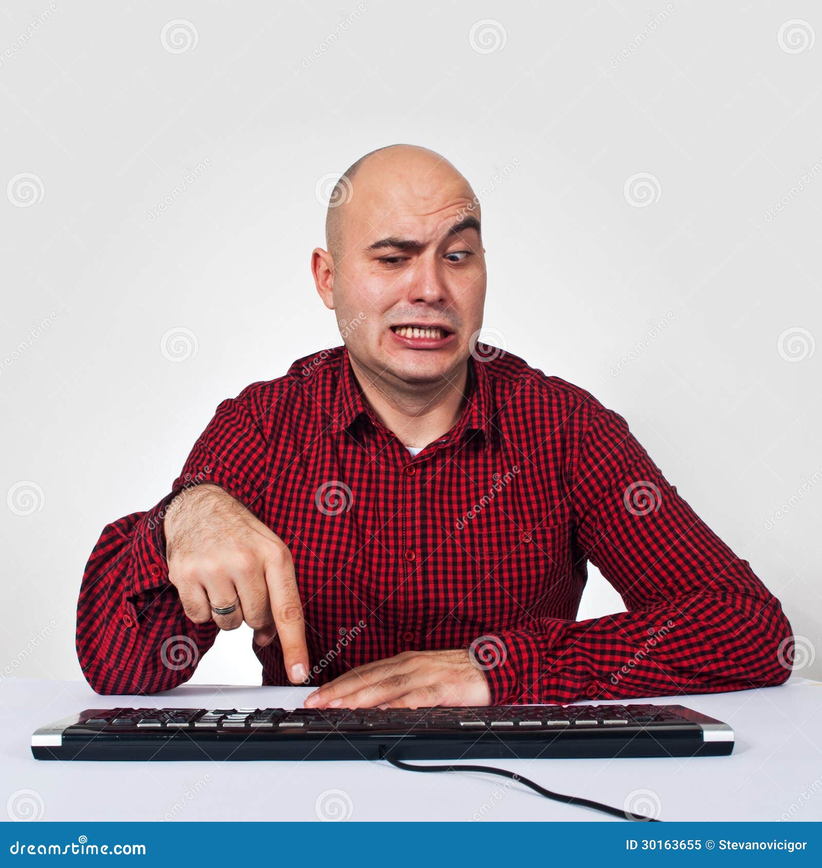 Man with computer keybaord stock image. Image of caucasian - 30163655