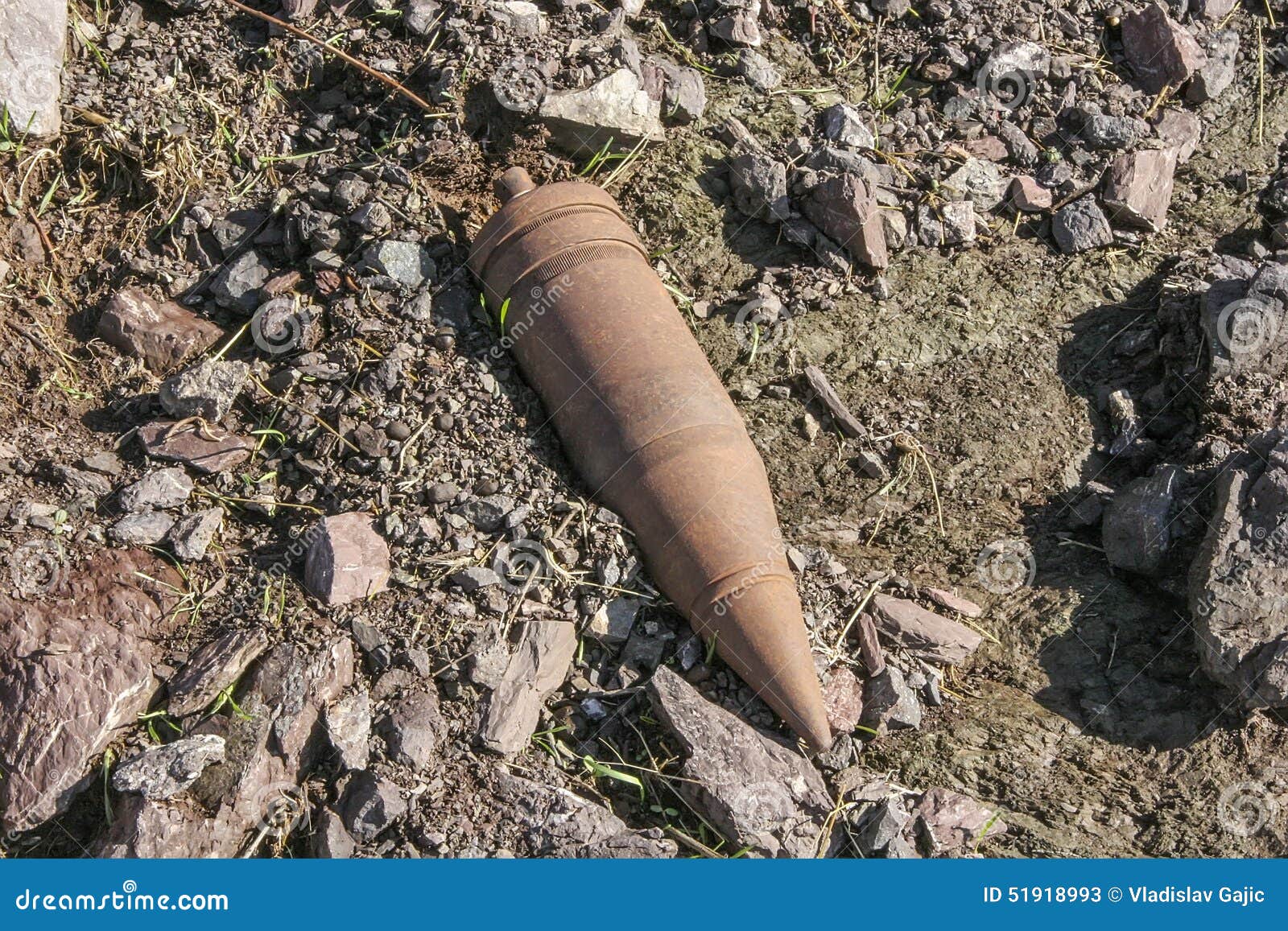 Unexploded projectile stock image. Image of metal, weapon - 51918993