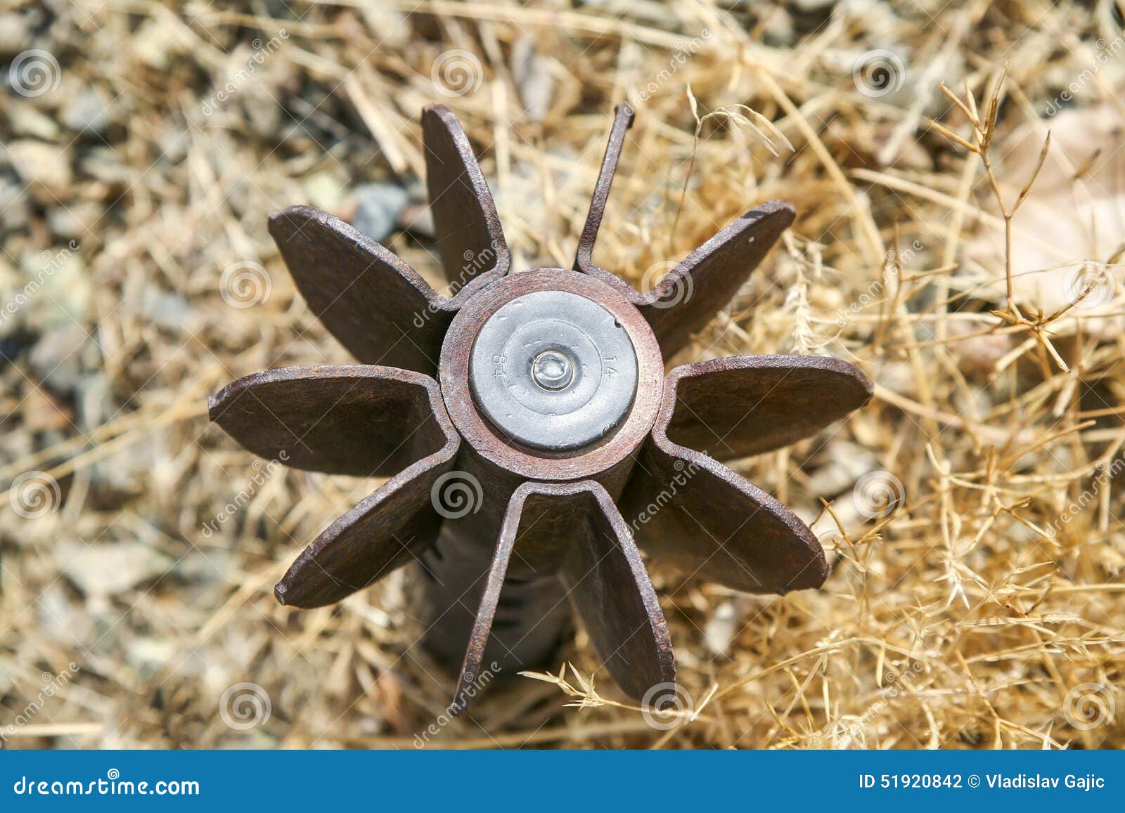 Unexploded projectile stock photo. Image of field, bomb - 51920842