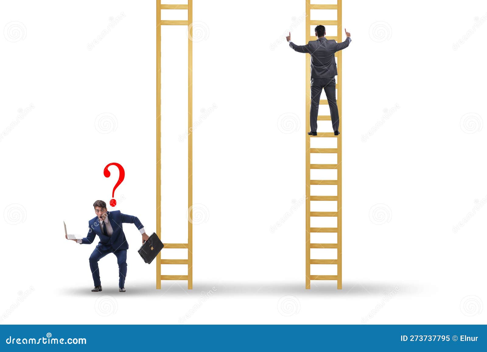 Unfair Competition Concept With People Climbing Stairs Royalty-Free ...