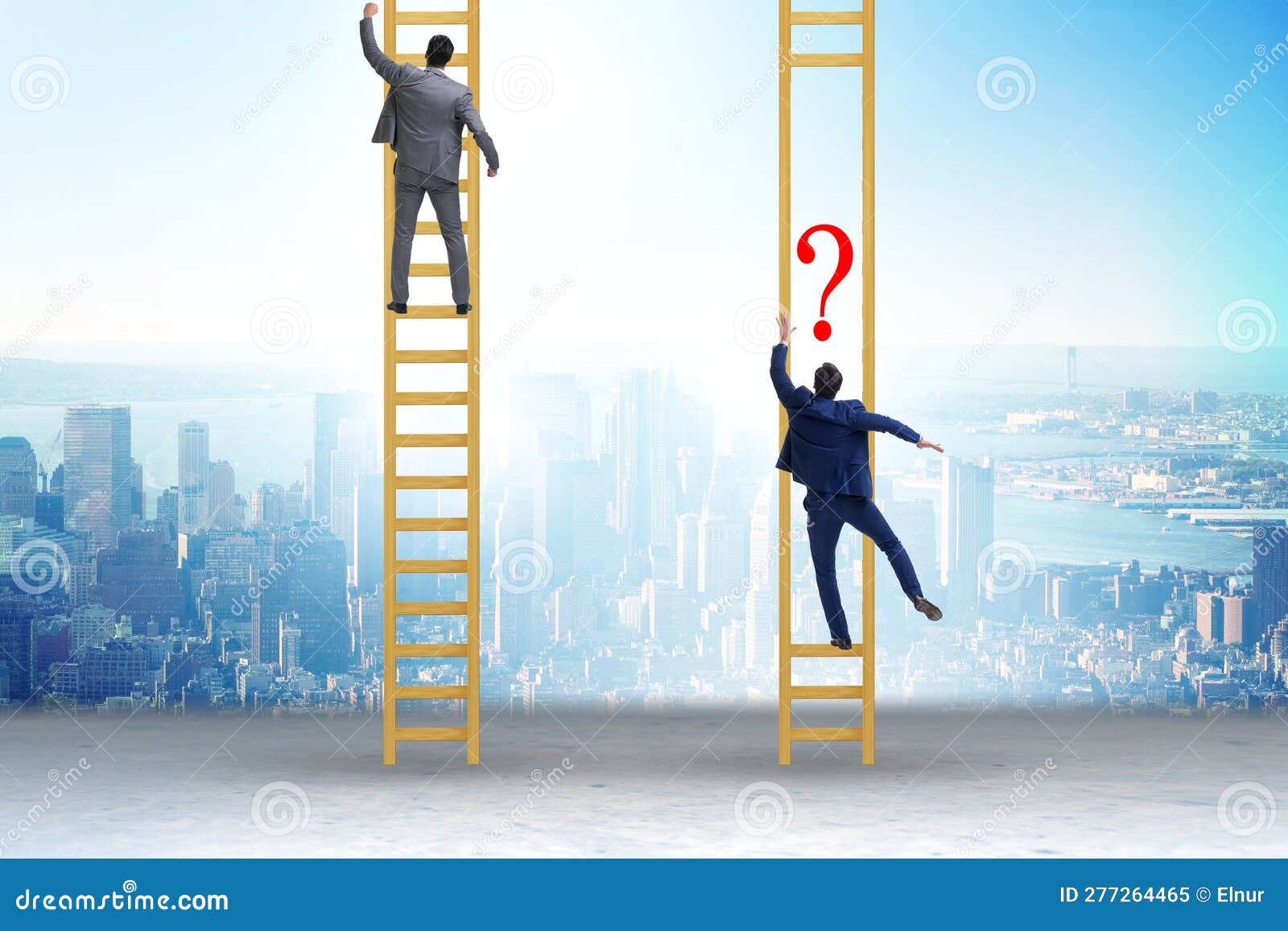 Unfair Competition Concept with People Climbing Stairs Stock Image ...