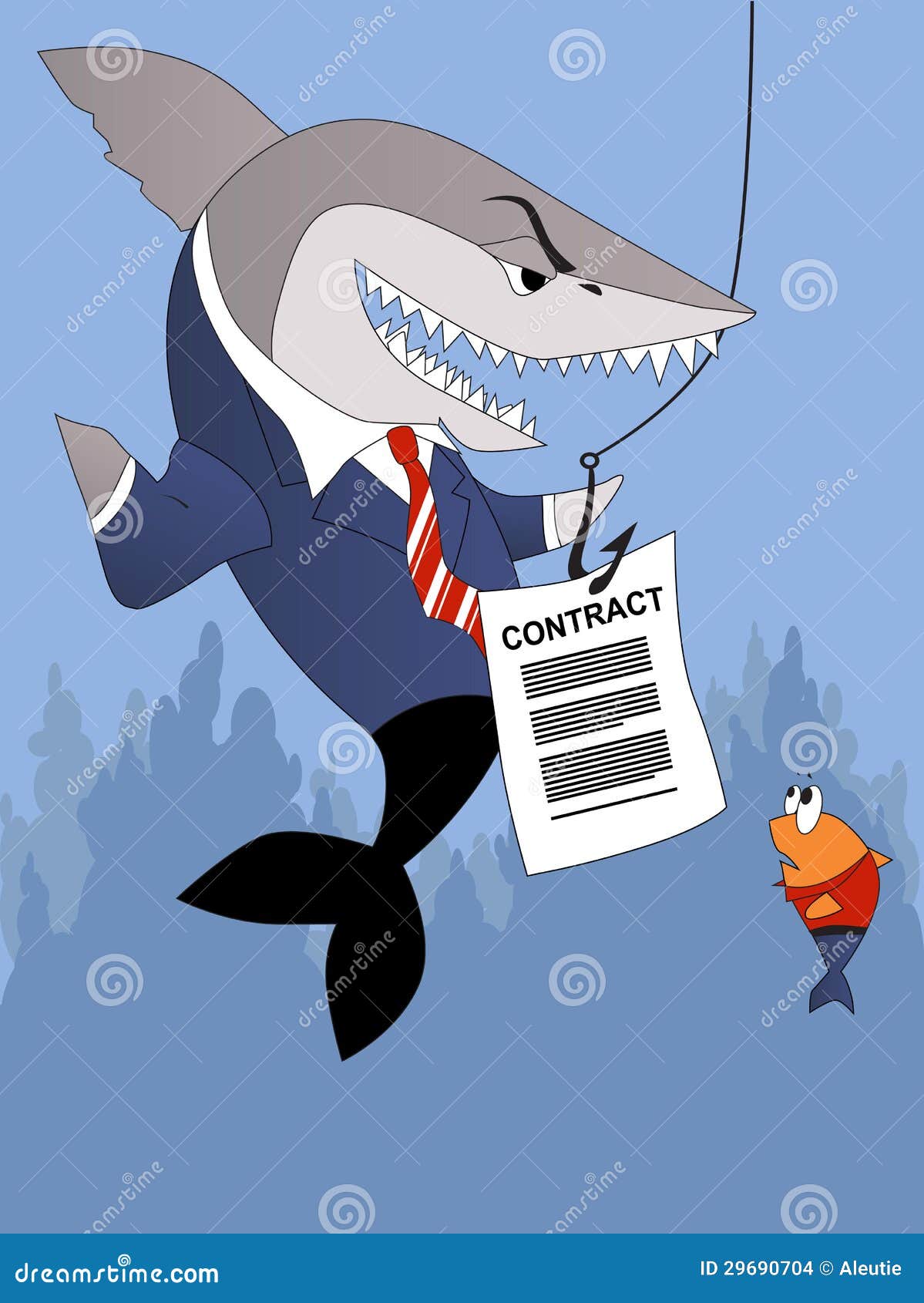 Unfair contract stock vector. Illustration of fish, disclaimer - 29690704