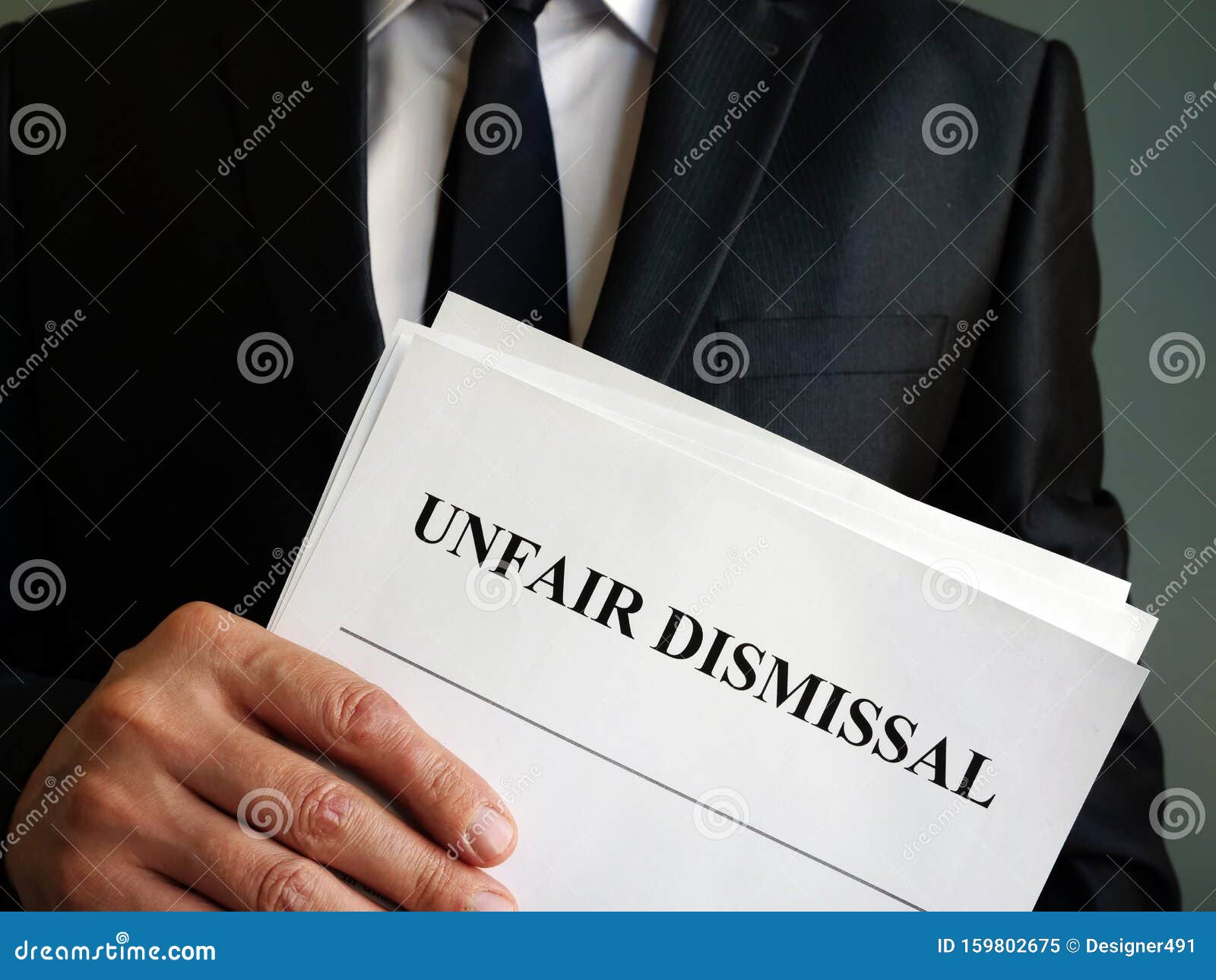 Unfair Dismissal Concept. Man is Holding Stack of Papers Stock Image ...