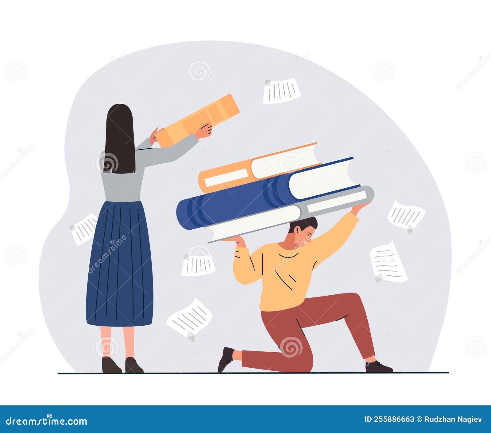 Unfair load distribution stock vector. Illustration of overworked ...