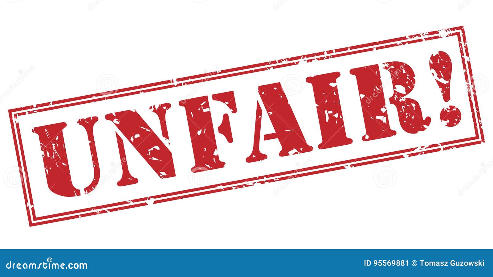 Unfair! stamp stock illustration. Illustration of stamp - 95569881