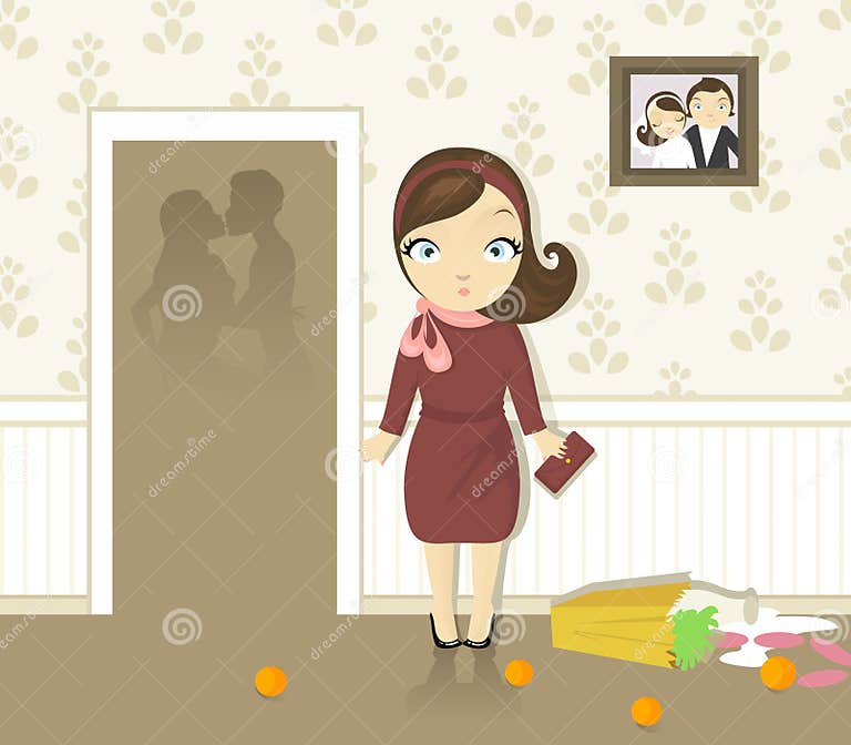 Unfaithfulness stock vector. Illustration of home, silhouette - 10907695