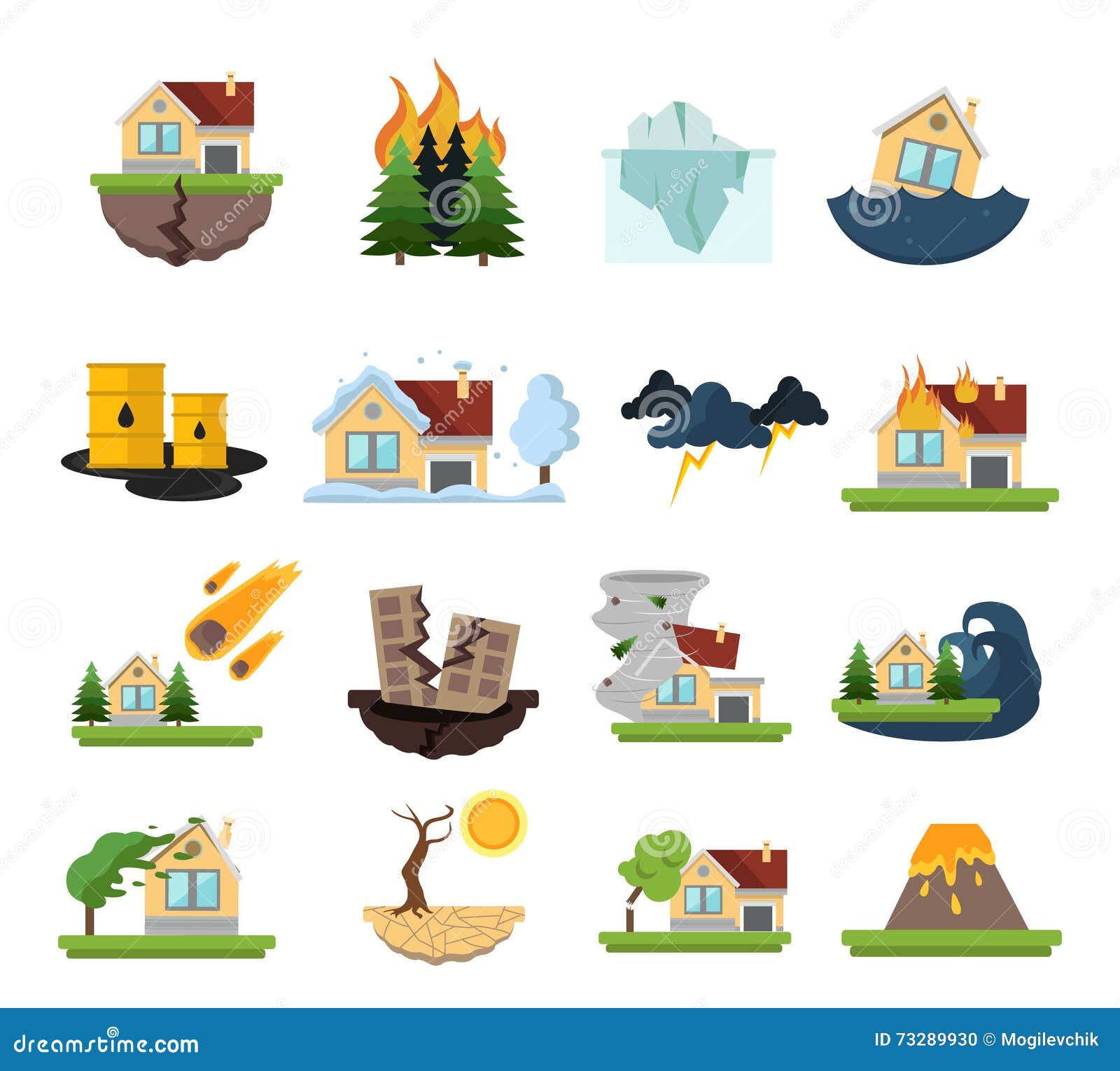 Unfall-Schaden-Ikonen-Satz vektor abbildung. Illustration von gefärbt ...