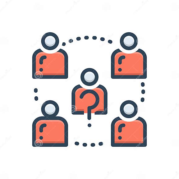 Color Illustration Icon for Unfamiliar, Unknown and Ignorant Stock ...