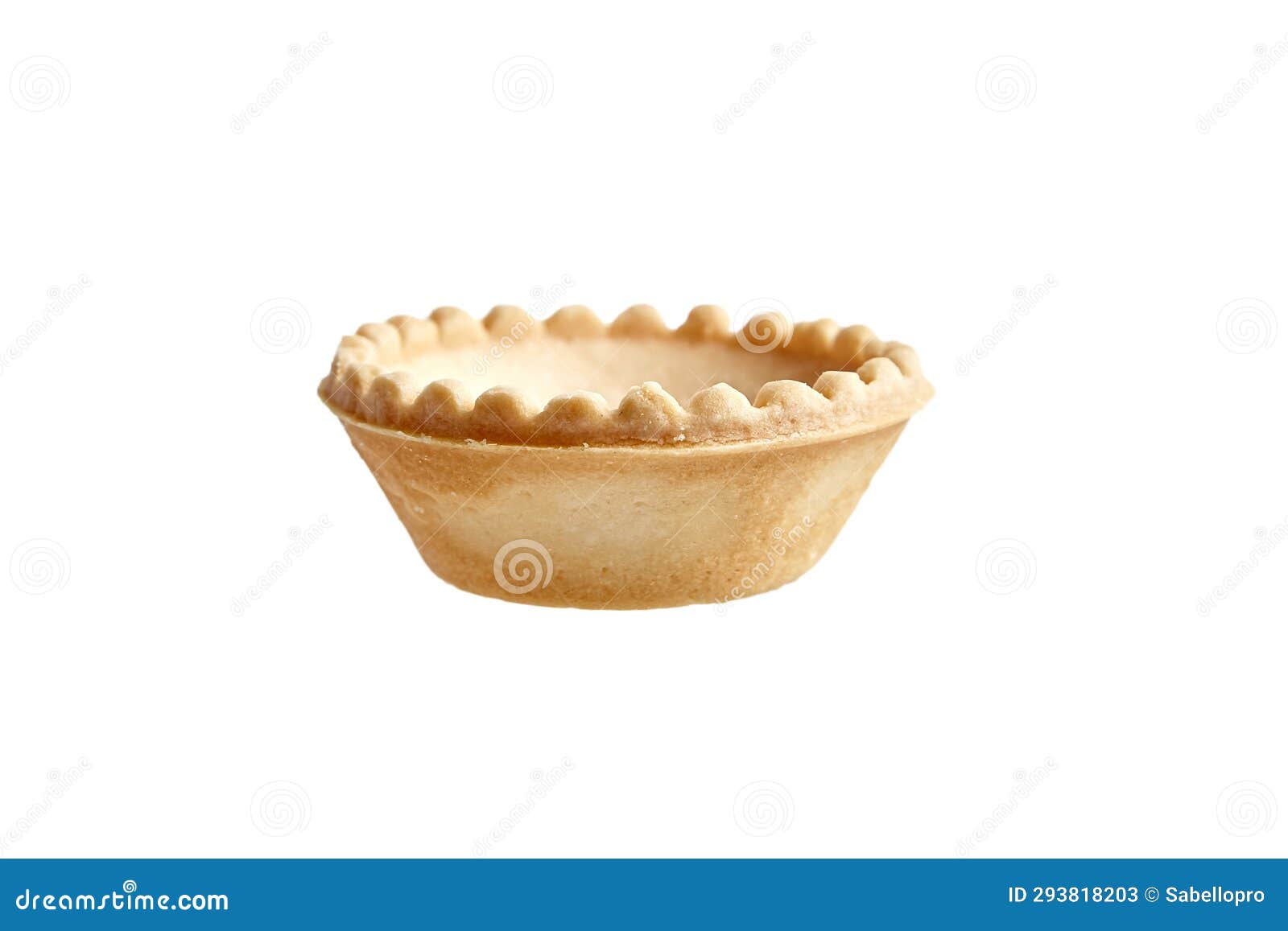 Unfilled Tartlet Shells Isolated On White Background. Seven Crispy Mini ...