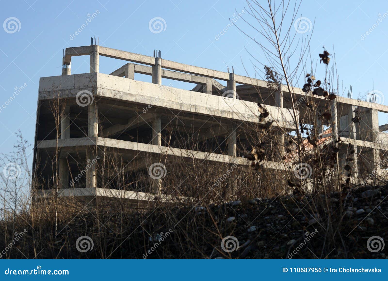 Unfinished and Abandoned, Building Site Stock Photo - Image of modern ...