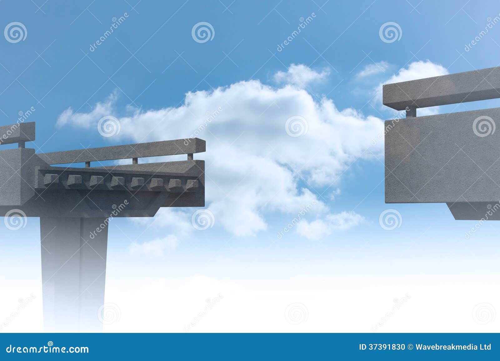 Unfinished bridge stock illustration. Illustration of unfinished - 37391830