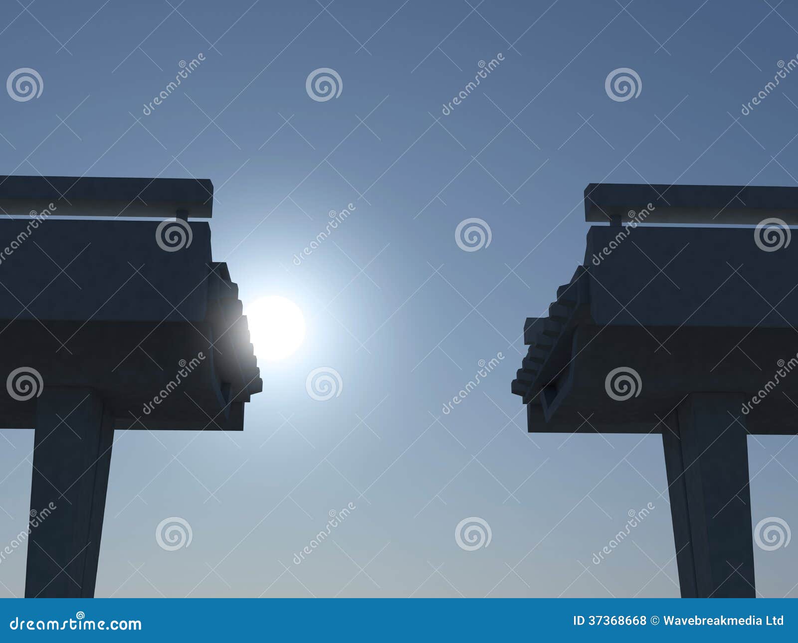 Unfinished bridge stock illustration. Illustration of computer - 37368668