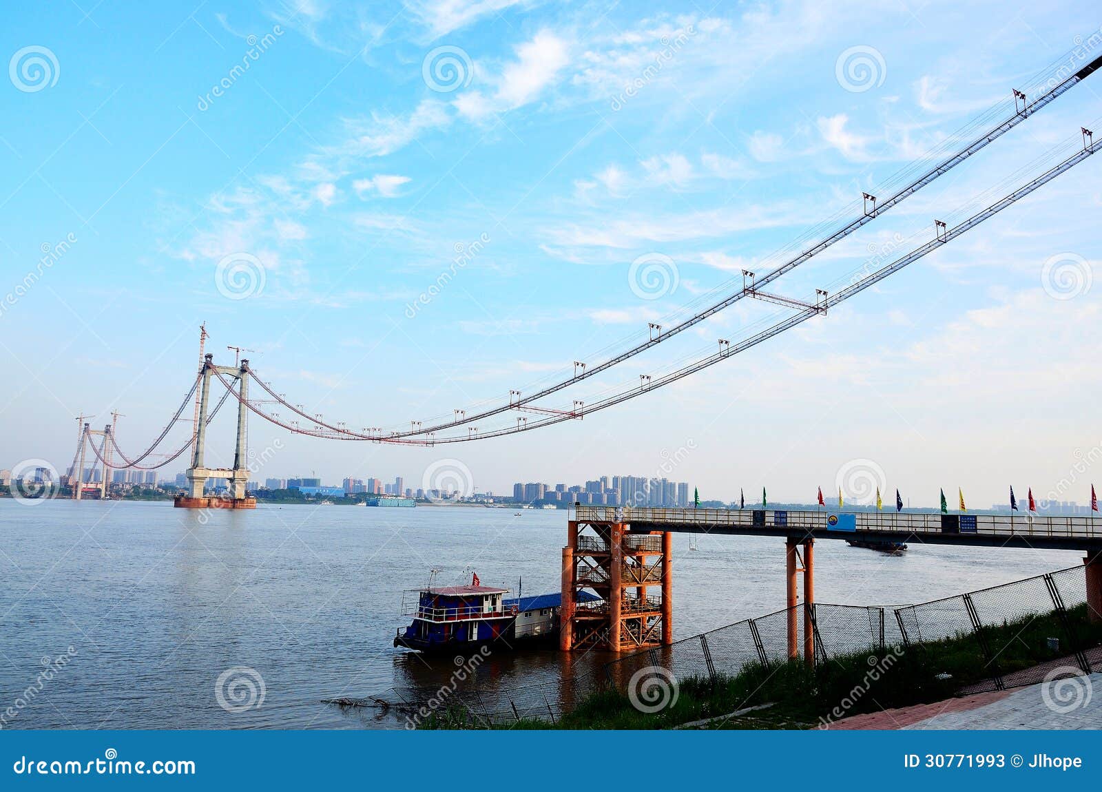 Unfinished bridge stock image. Image of river, crane - 30771993