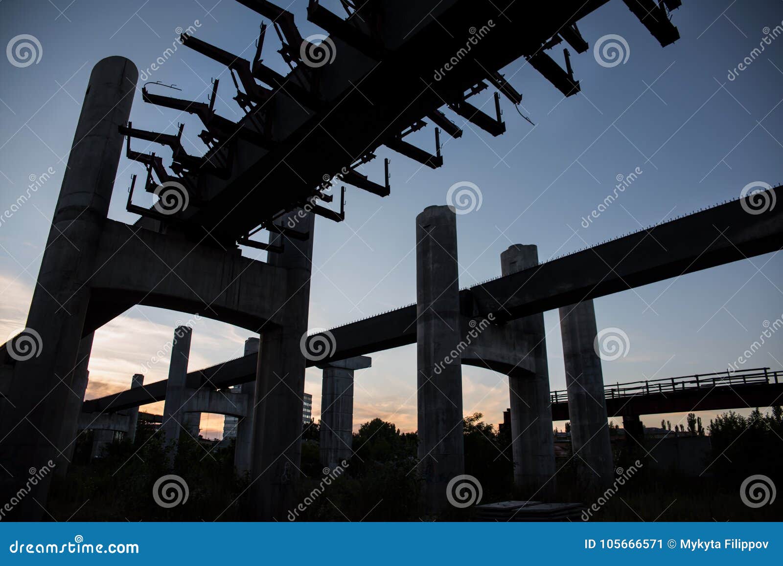 Unfinished bridge stock image. Image of cement, build - 105666571