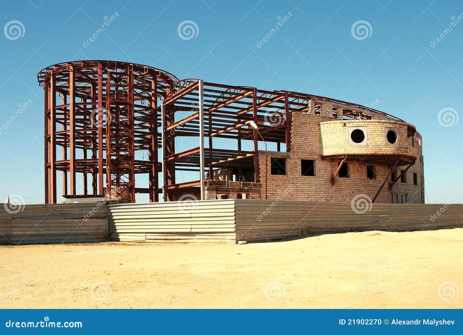 Unfinished building. stock photo. Image of blue, building - 21902270
