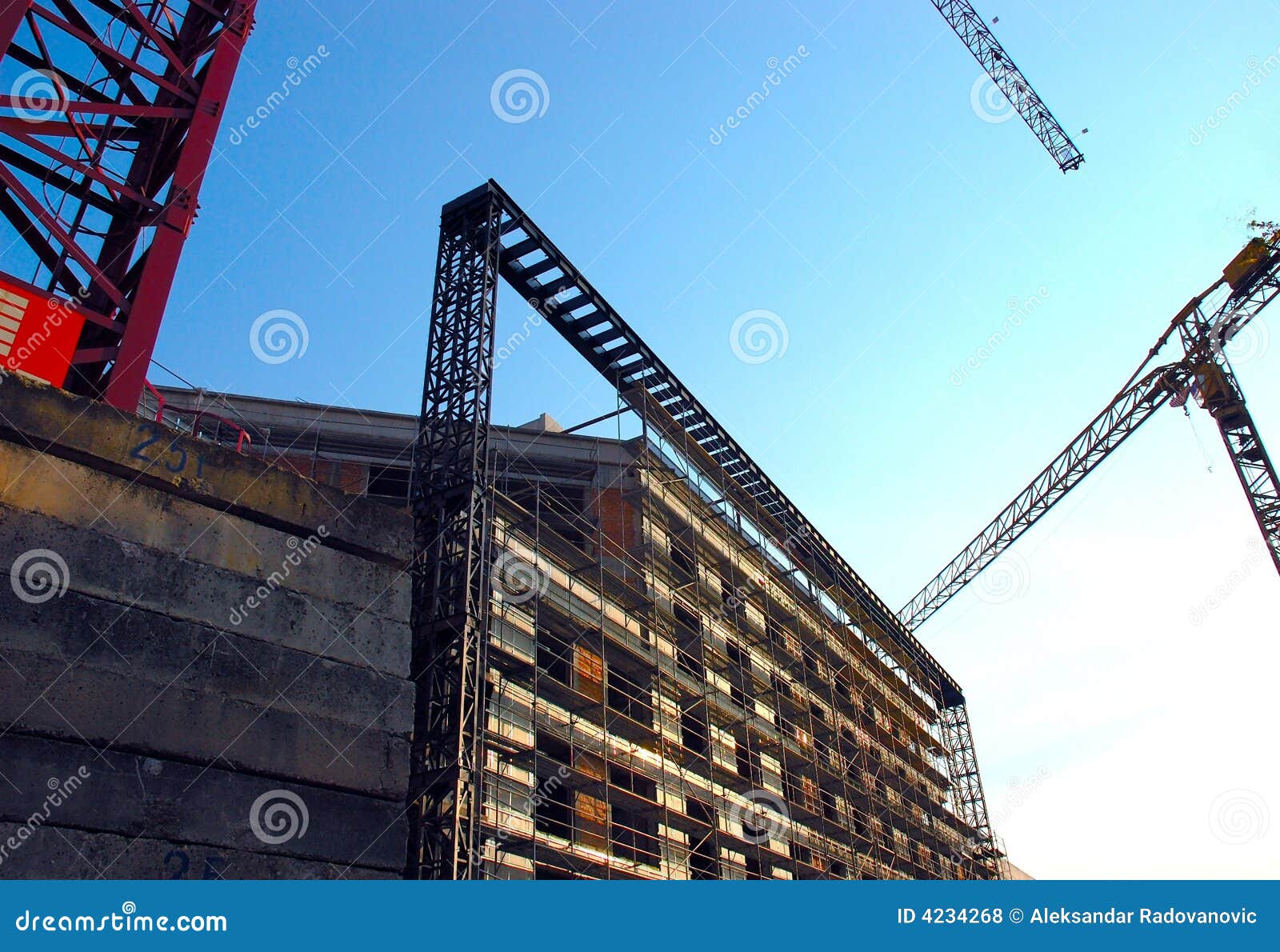Unfinished Building And Crane Royalty-Free Stock Image | CartoonDealer ...