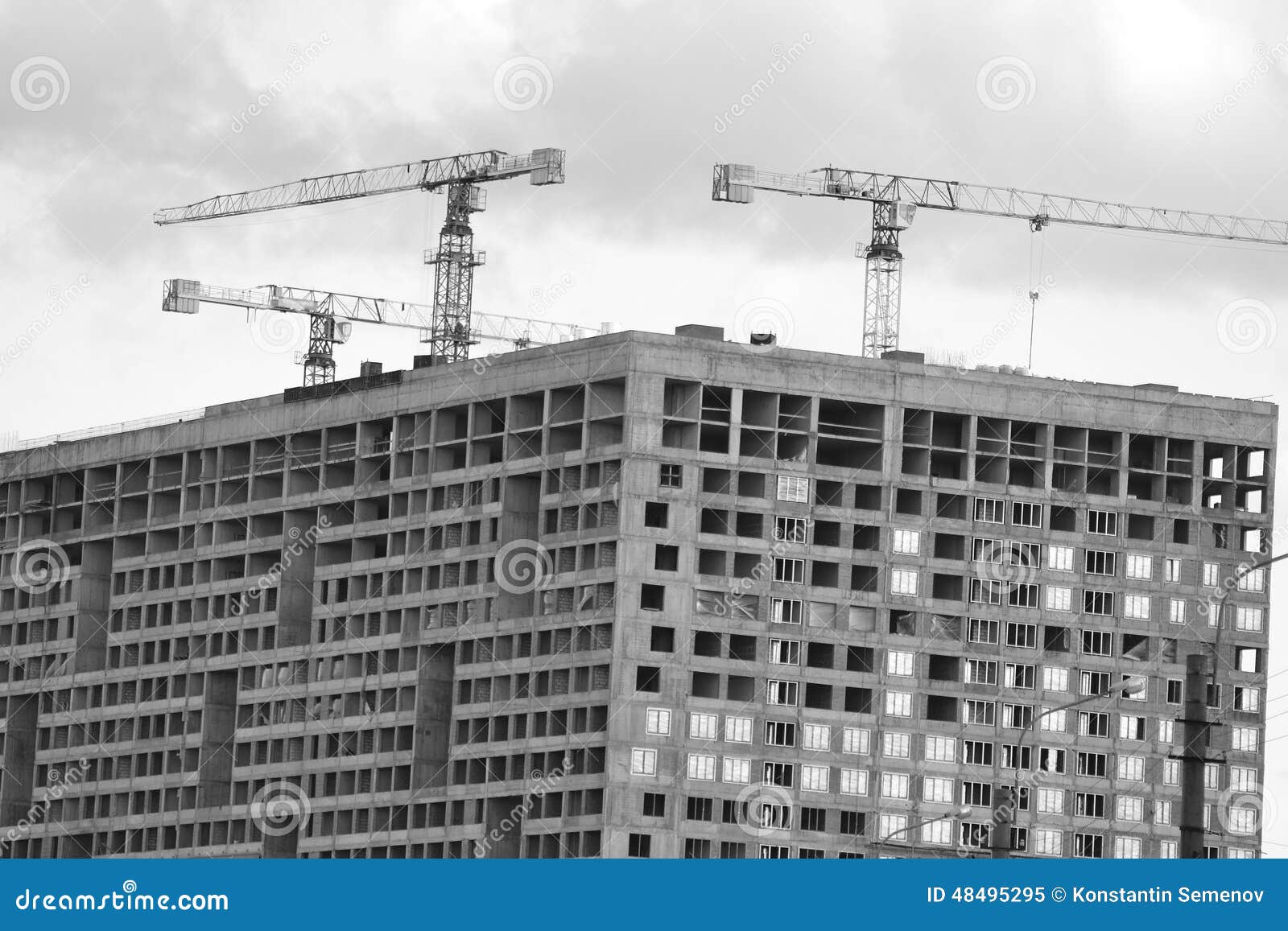 The unfinished building. stock image. Image of development - 48495295