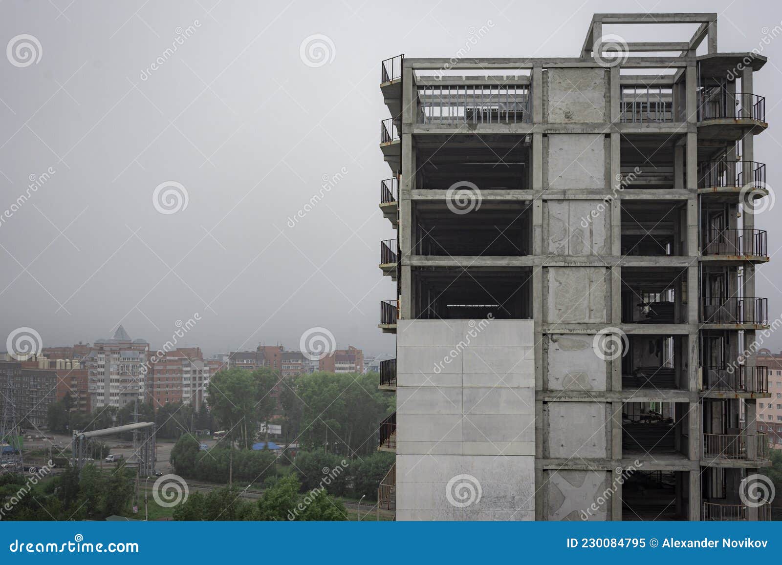 Unfinished Building in a City - Long Construction Stock Image - Image ...