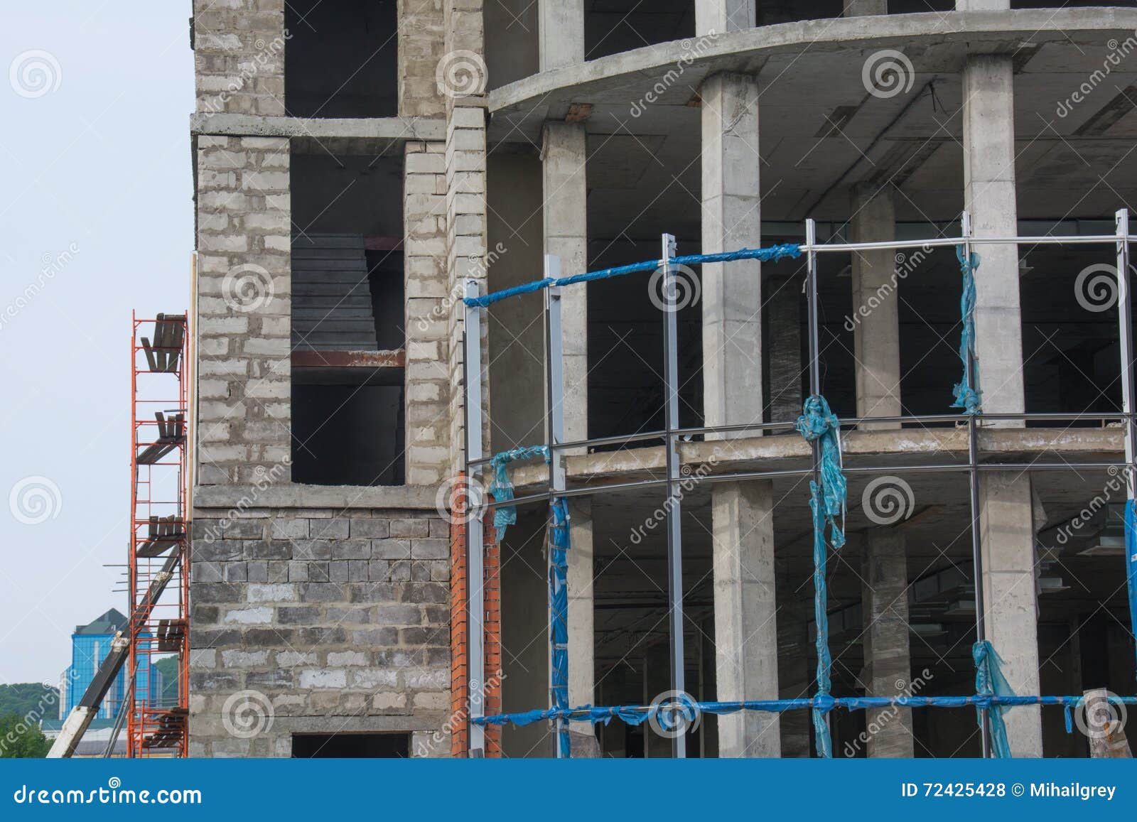 Unfinished Building. Closeup. Stock Photo - Image of district, flat ...