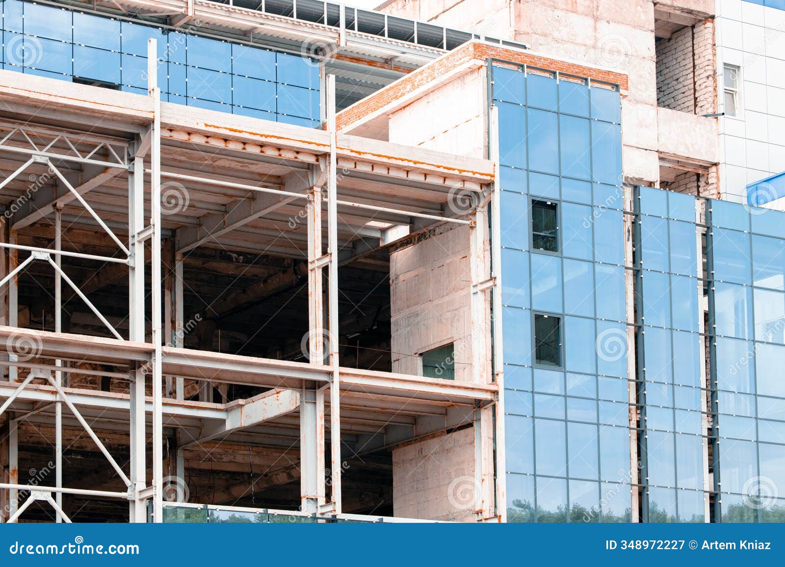 Unfinished Building Construction Frame Work Stone Concrete Material and ...