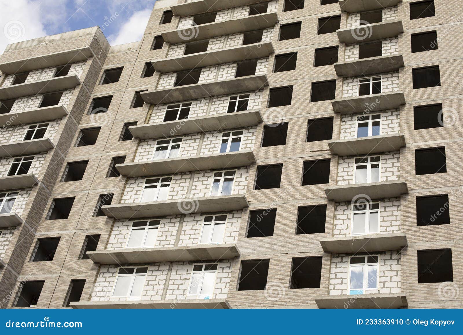 Unfinished Building. House without Cladding Stock Photo - Image of real ...