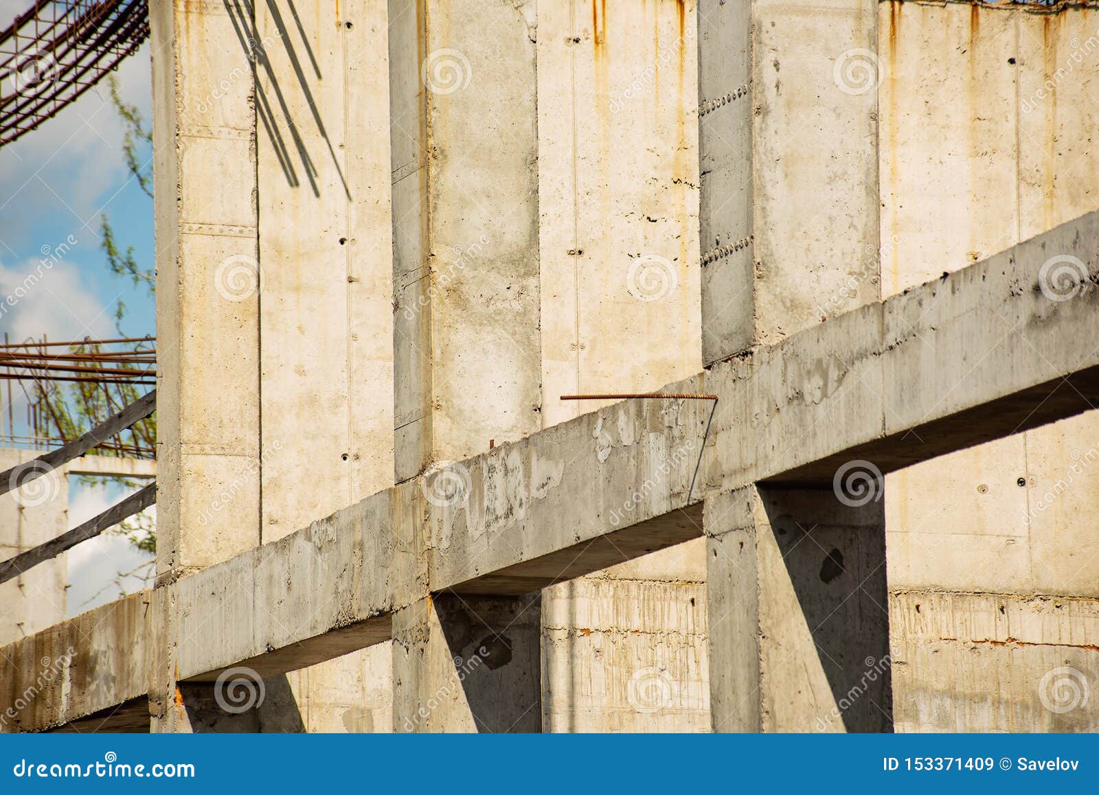 Unfinished Building with Reinforced Structures Stock Image - Image of ...