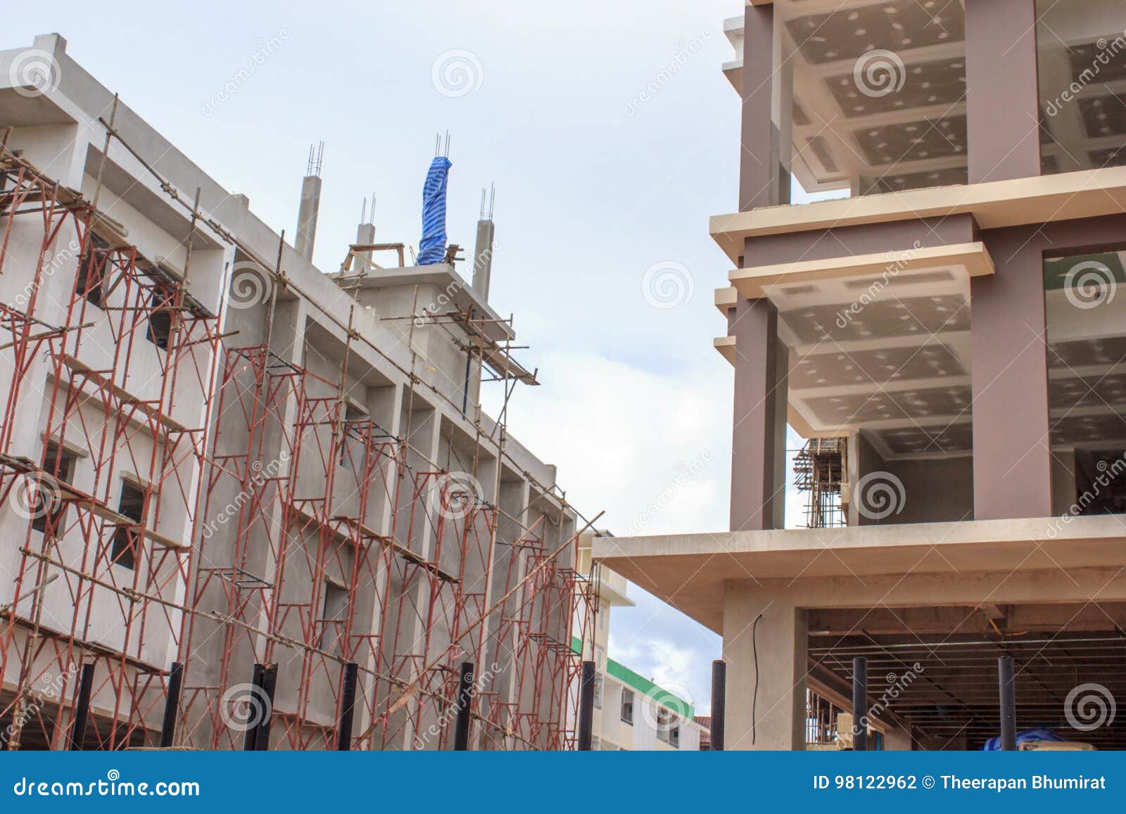 Unfinished Building Site. Construction Background. Stock Photo - Image ...