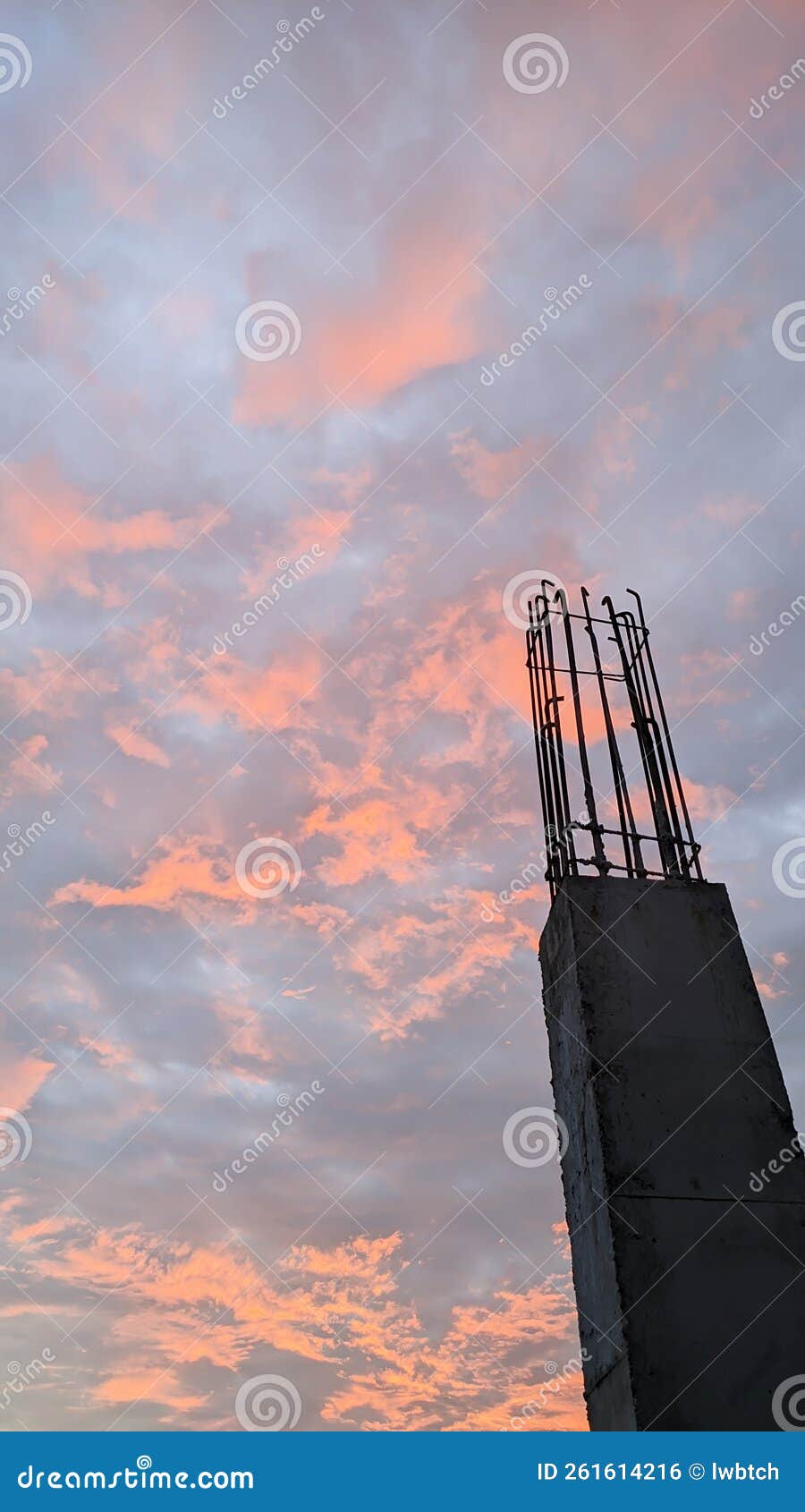 An Unfinished Building Support Pillar, Stock Photo - Image of mast ...