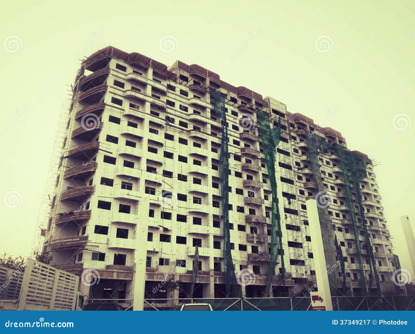 Unfinished building stock image. Image of structure, blue - 37349217