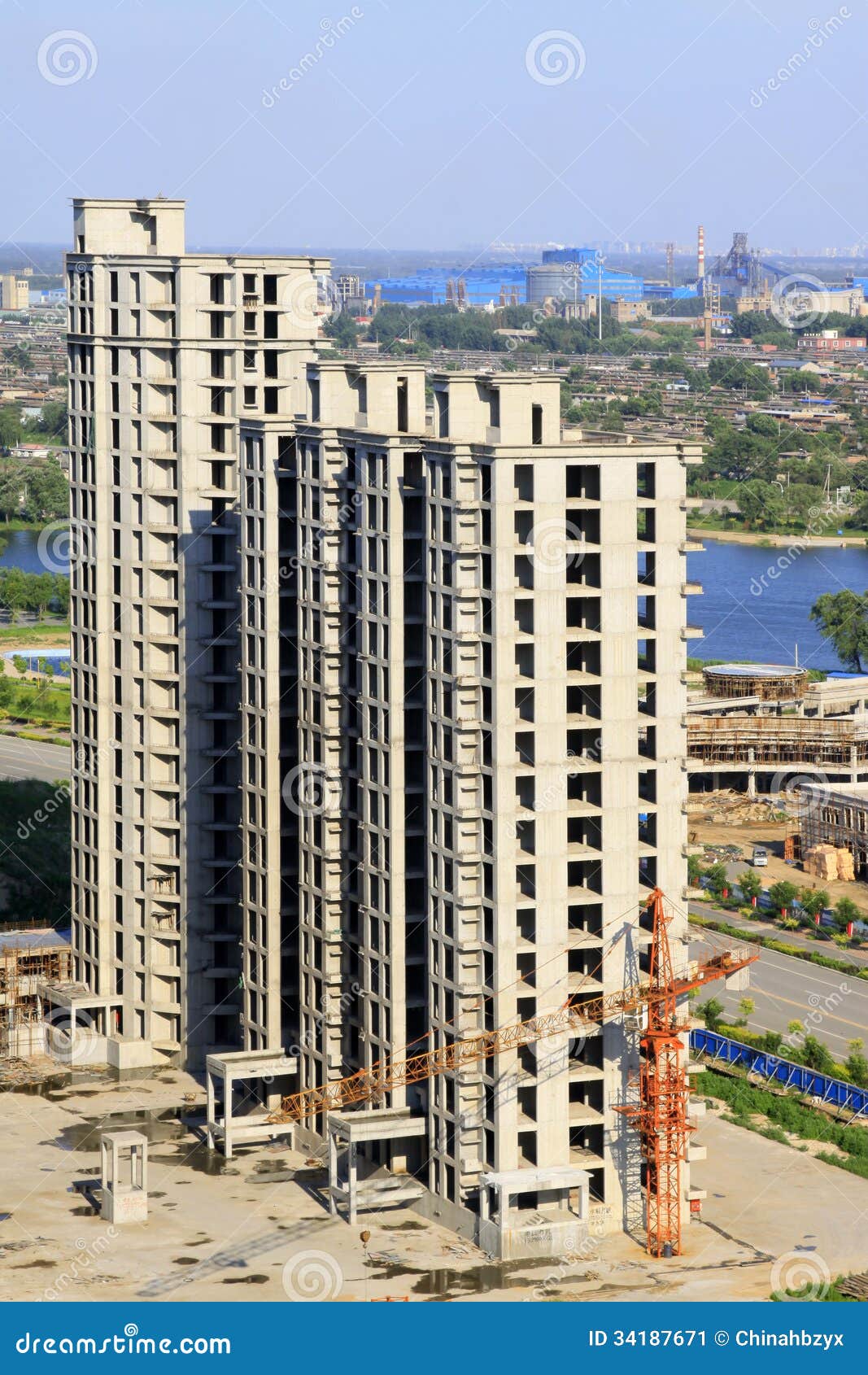 Unfinished Buildings in a Construction Site Stock Image - Image of ...