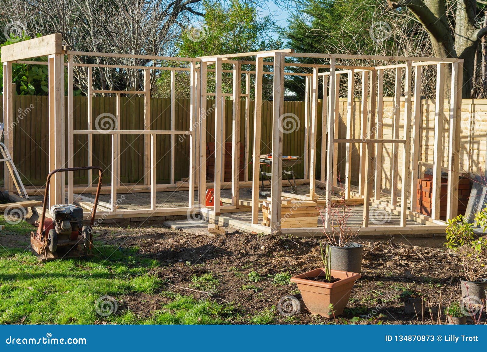 Unfinished Built Of Summer House Stock Image Image Of Outside Construction 134870873