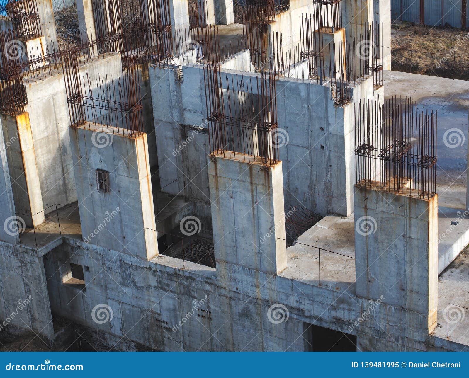 Unfinished Cement Building at a Construction Site Stock Image - Image ...